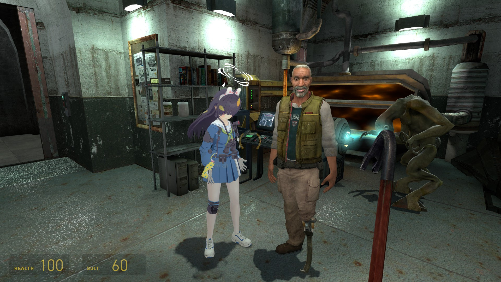 Miyu (Blue Archive) replaces Alyx Mod for Half-Life 2 | HL2 Mods
