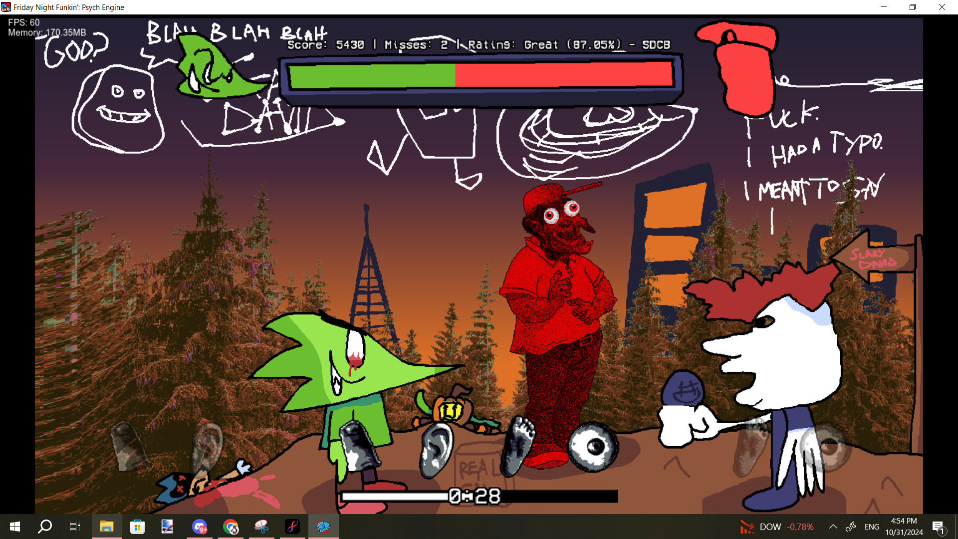 Scary David [SCARE 3] Mod for Friday Night Funkin' | FNF Mods