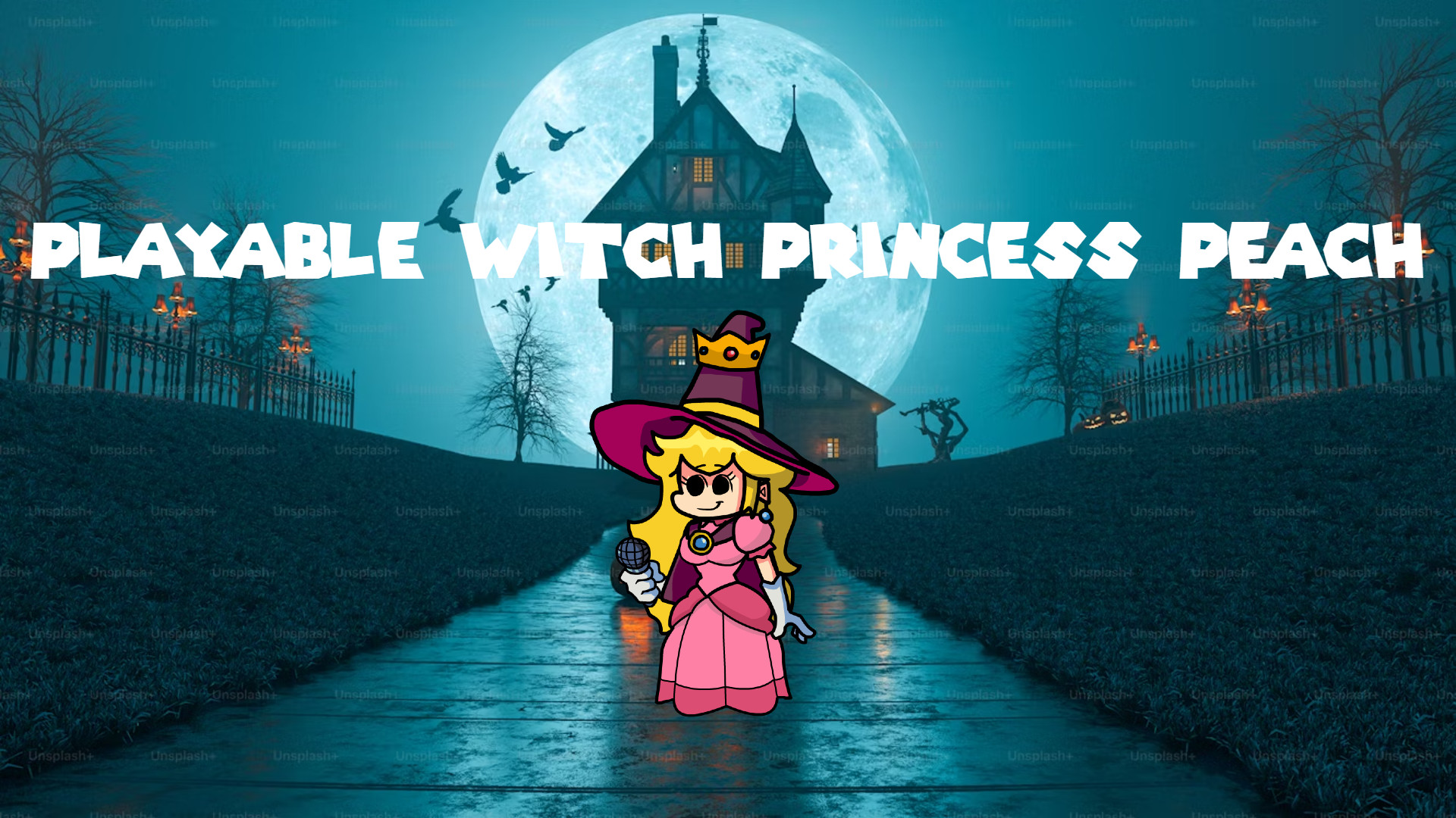Playable Witch Princess Peach + FLA Mod for Friday Night Funkin' | FNF Mods