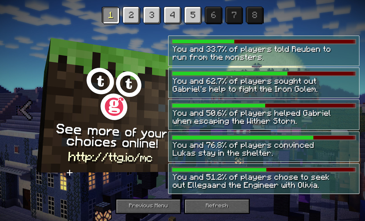 Choice Stats (S1) Mod for Minecraft: Story Mode | M:SM Mods