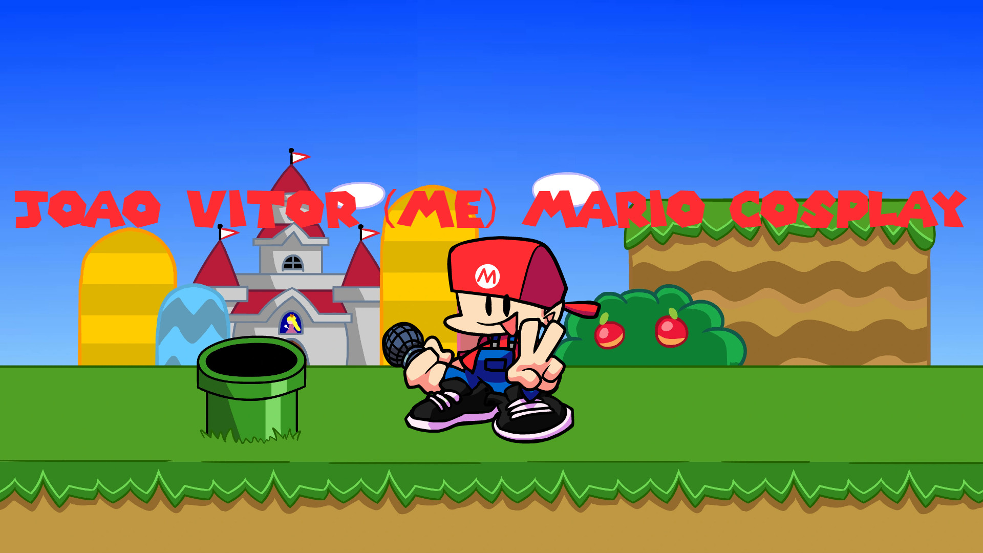 João Vitor (Me) Mario Cosplay + FLA Mod for Friday Night Funkin' | FNF Mods