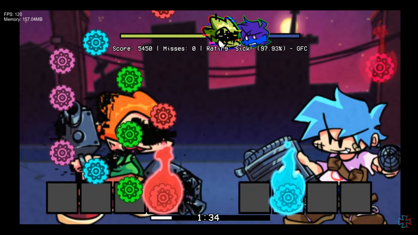 Fire Gear Whell NOTE assets Mod for Friday Night Funkin' | FNF Mods