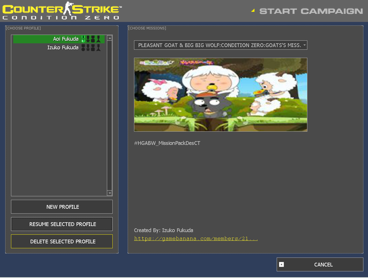 Pleasant Goat and Big Big Wolf:Condition Zero Mod for Counter-Strike: Condition Zero | CS:CZ Mods