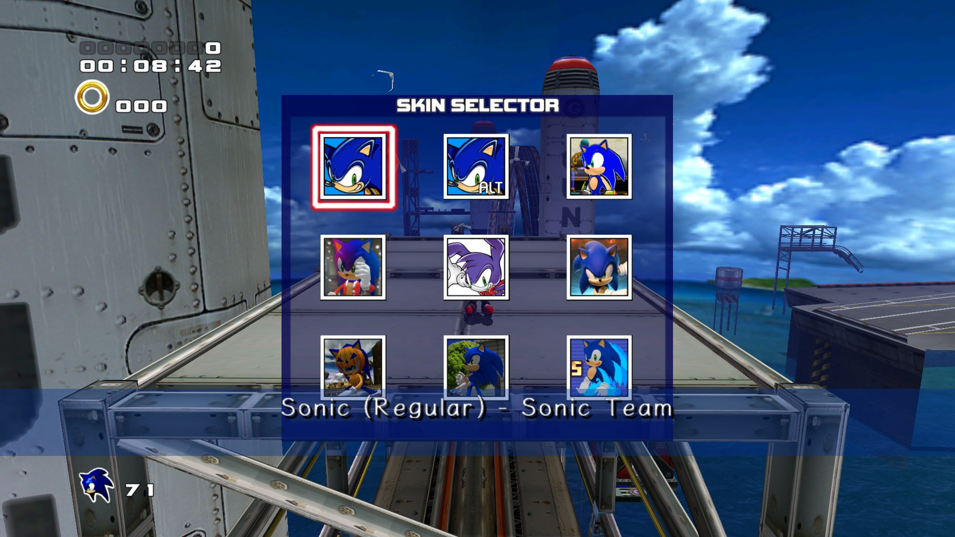 Pack of skins Sonic for Skin Selector Mod for Sonic Adventure 2 | SA2 Mods