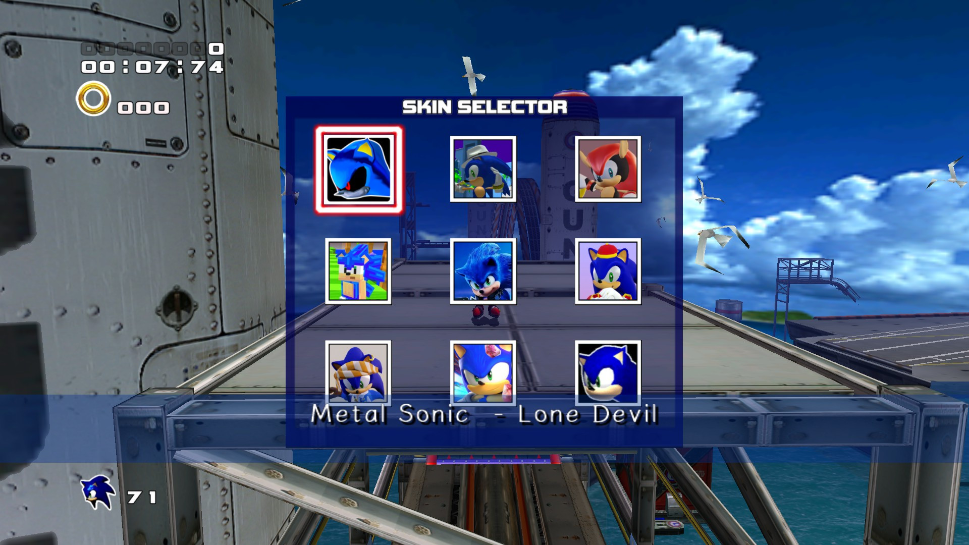 Pack of skins Sonic for Skin Selector Mod for Sonic Adventure 2 | SA2 Mods