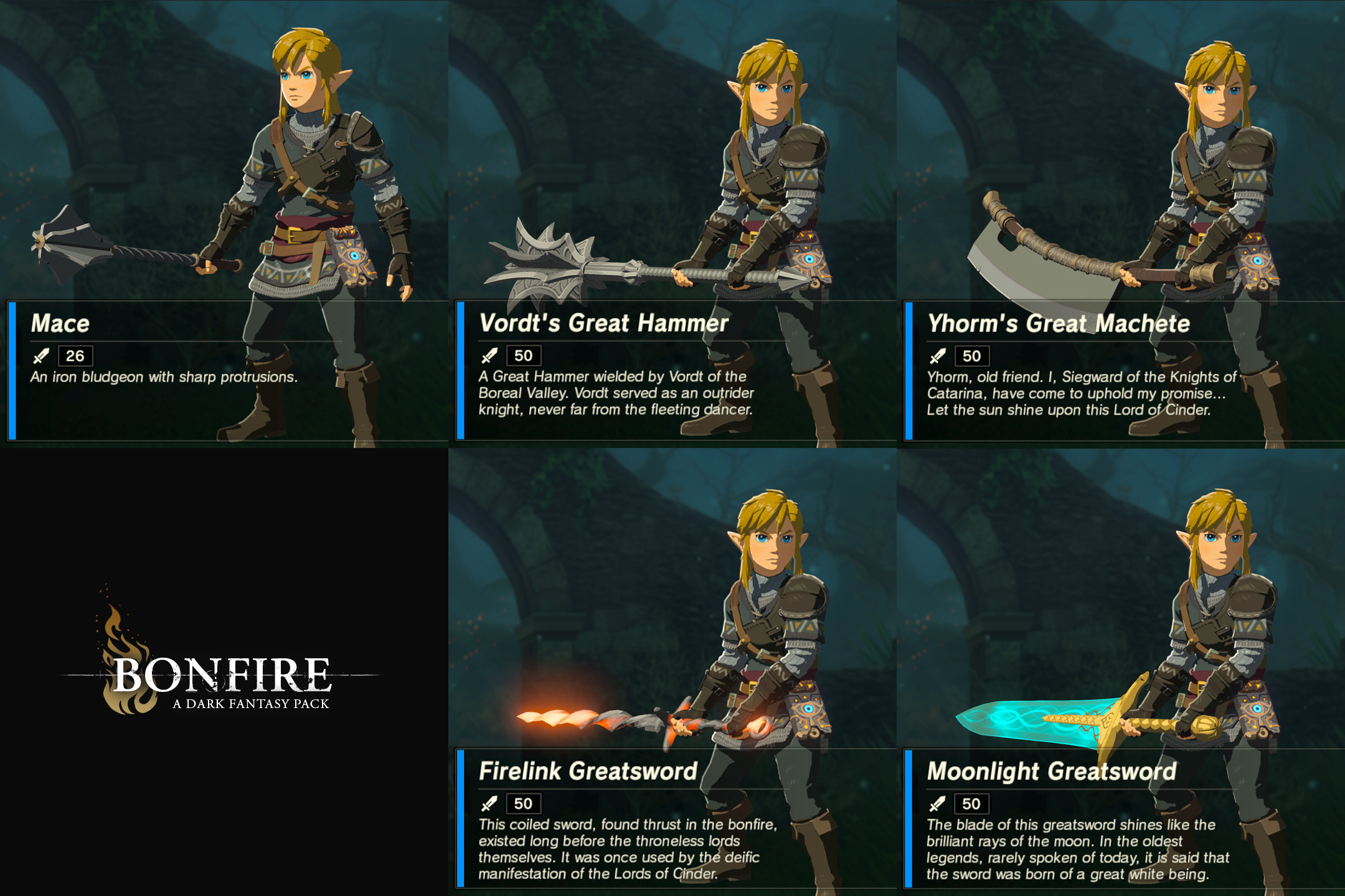 Bonfire: A Dark Fantasy Pack Mod for The Legend of Zelda: Breath of the ...