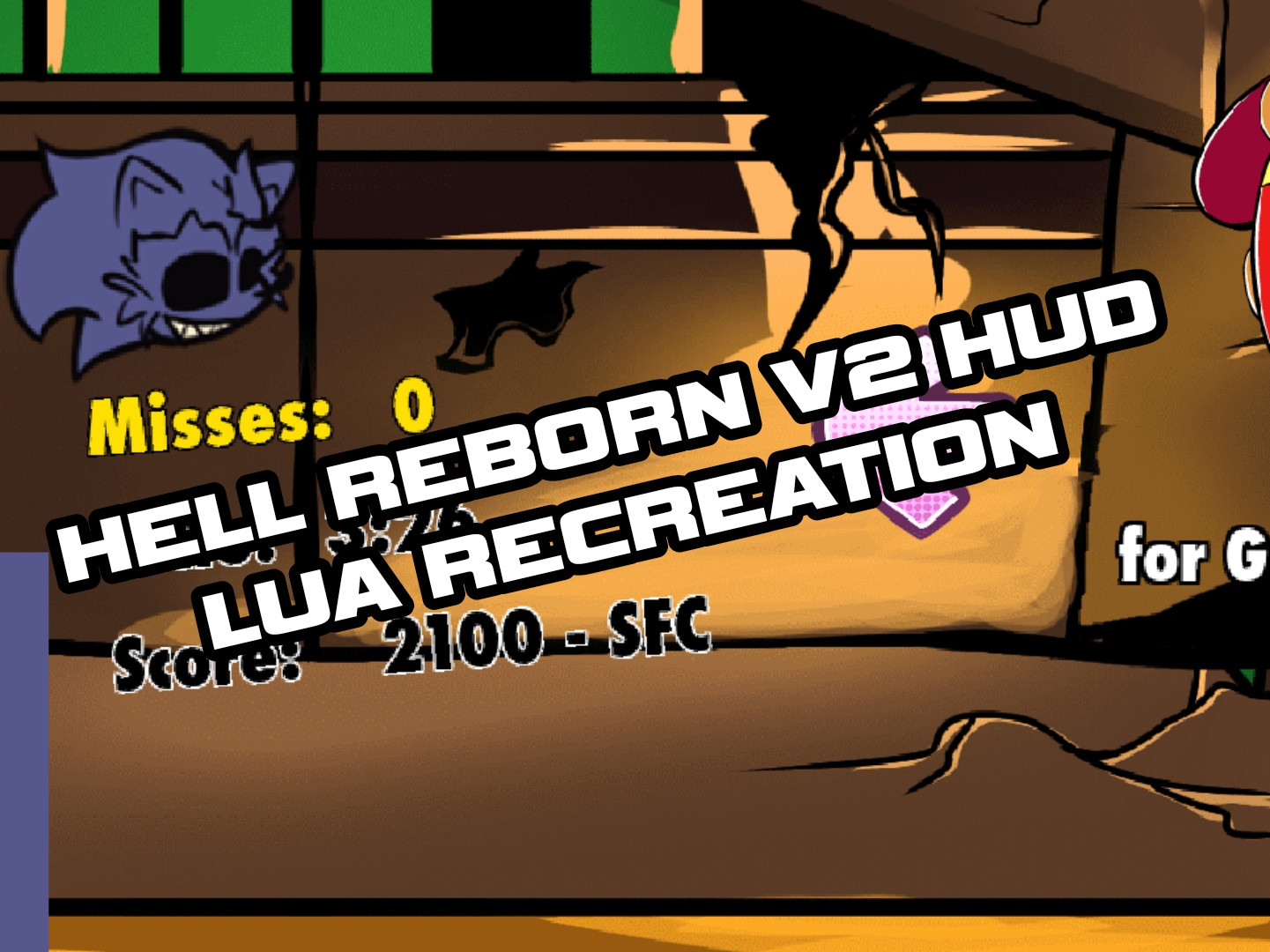 HELL REBORN V2 HUD LUA RECREATION Mod for Friday Night Funkin' | FNF Mods