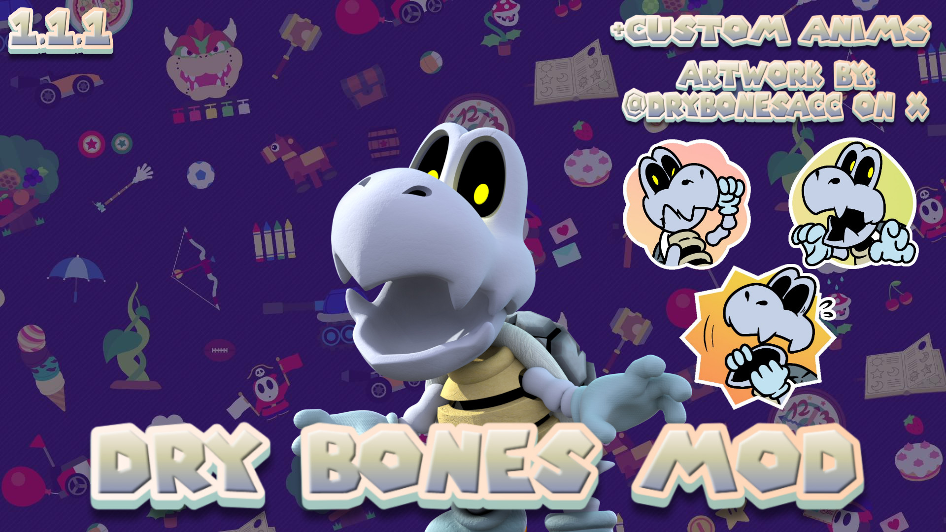 Dry Bones Hops to the party! Mod for Mario Party Superstars | MPS Mods