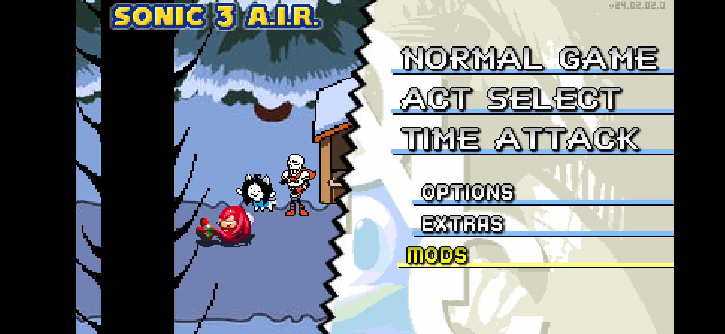 Snowdin background in Alternate Main Menu Mod for Sonic 3 A.I.R ...