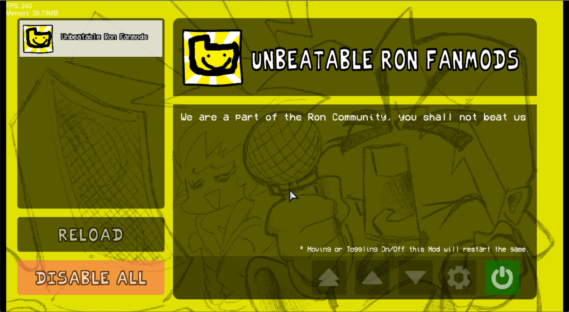 Unbeatable Fanmods (Ron FNF) Mod for Friday Night Funkin' | FNF Mods