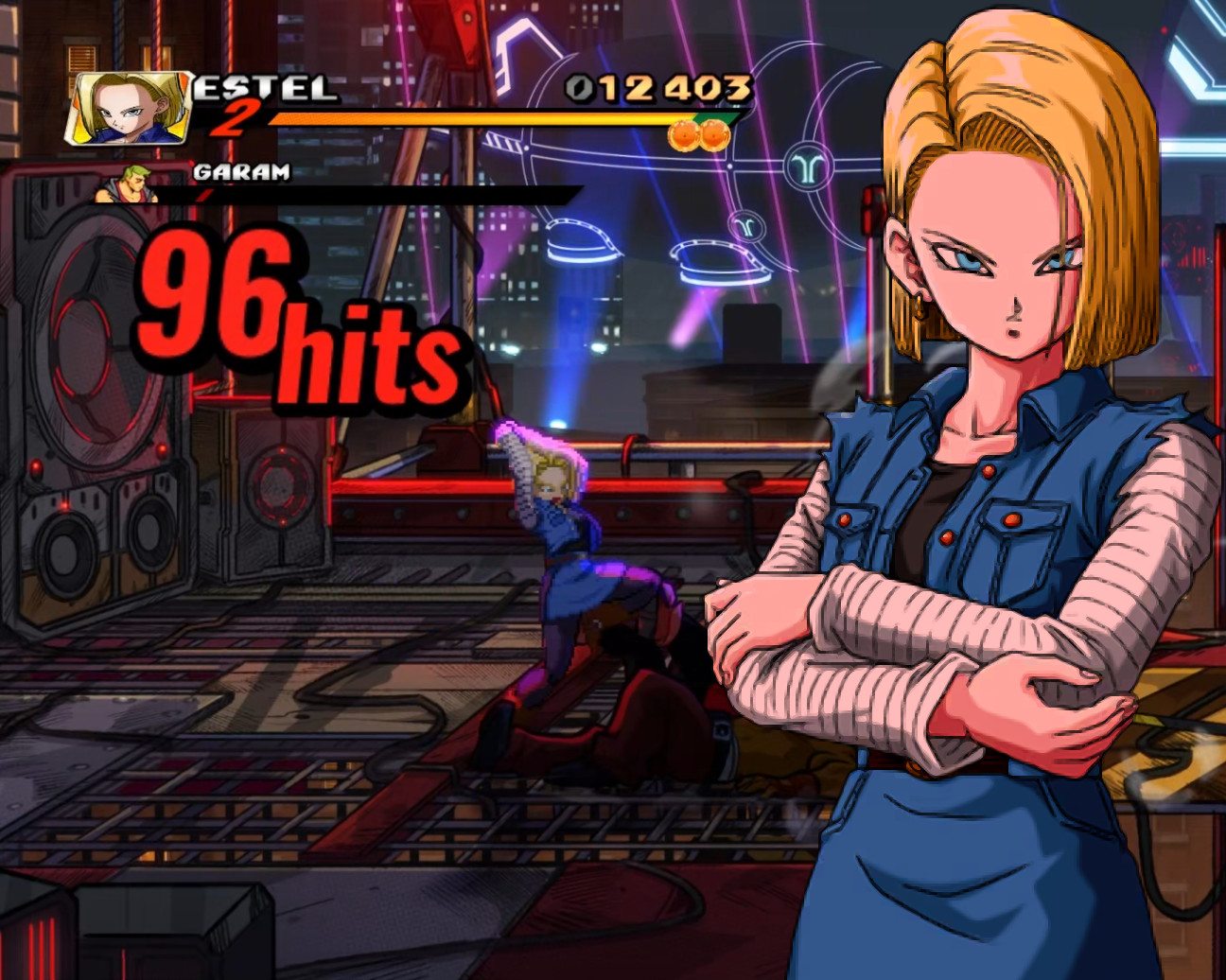 Android 18 over Estel Mod for Streets of Rage 4 | SOR4 Mods