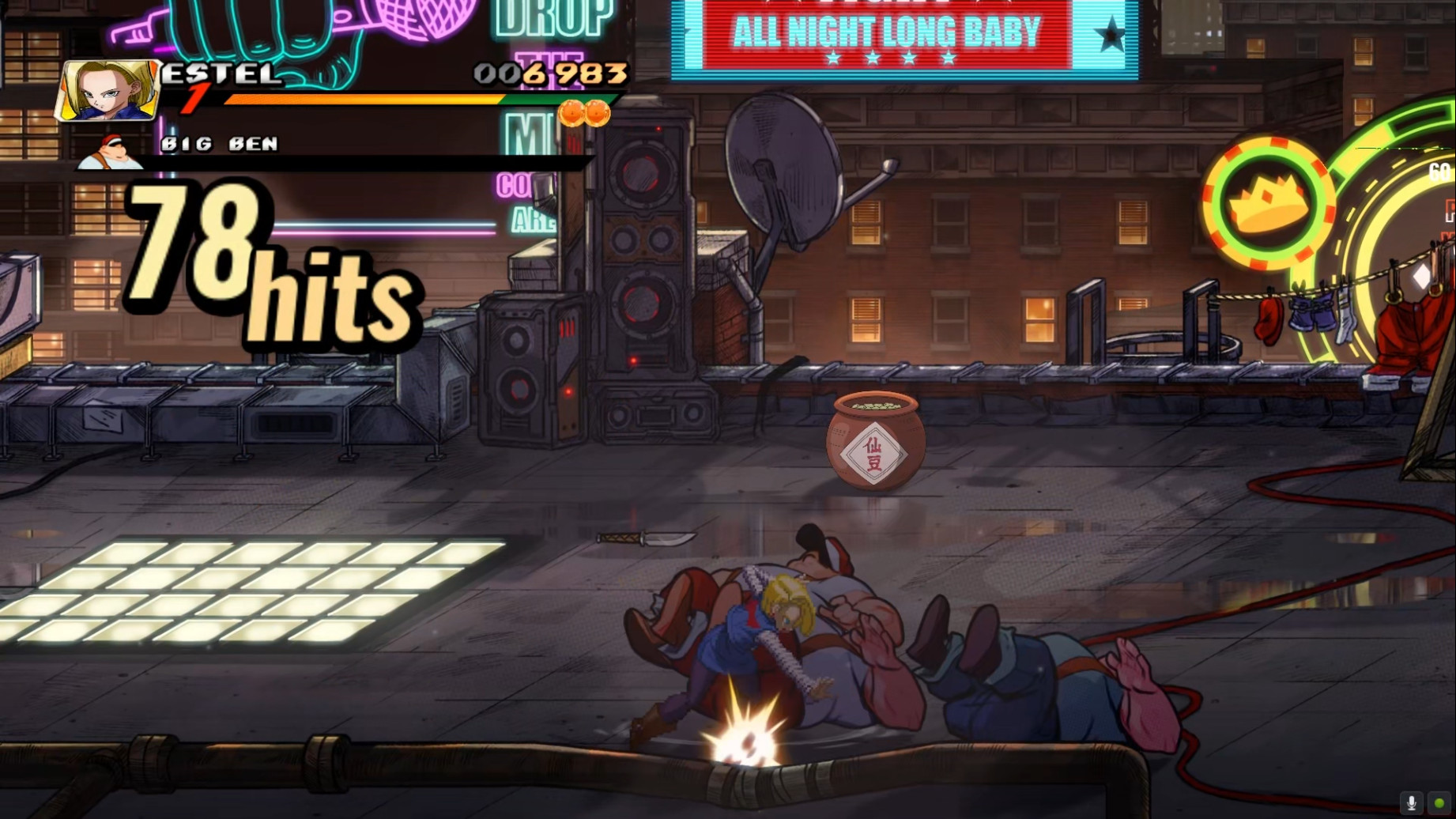 Android 18 over Estel Mod for Streets of Rage 4 | SOR4 Mods