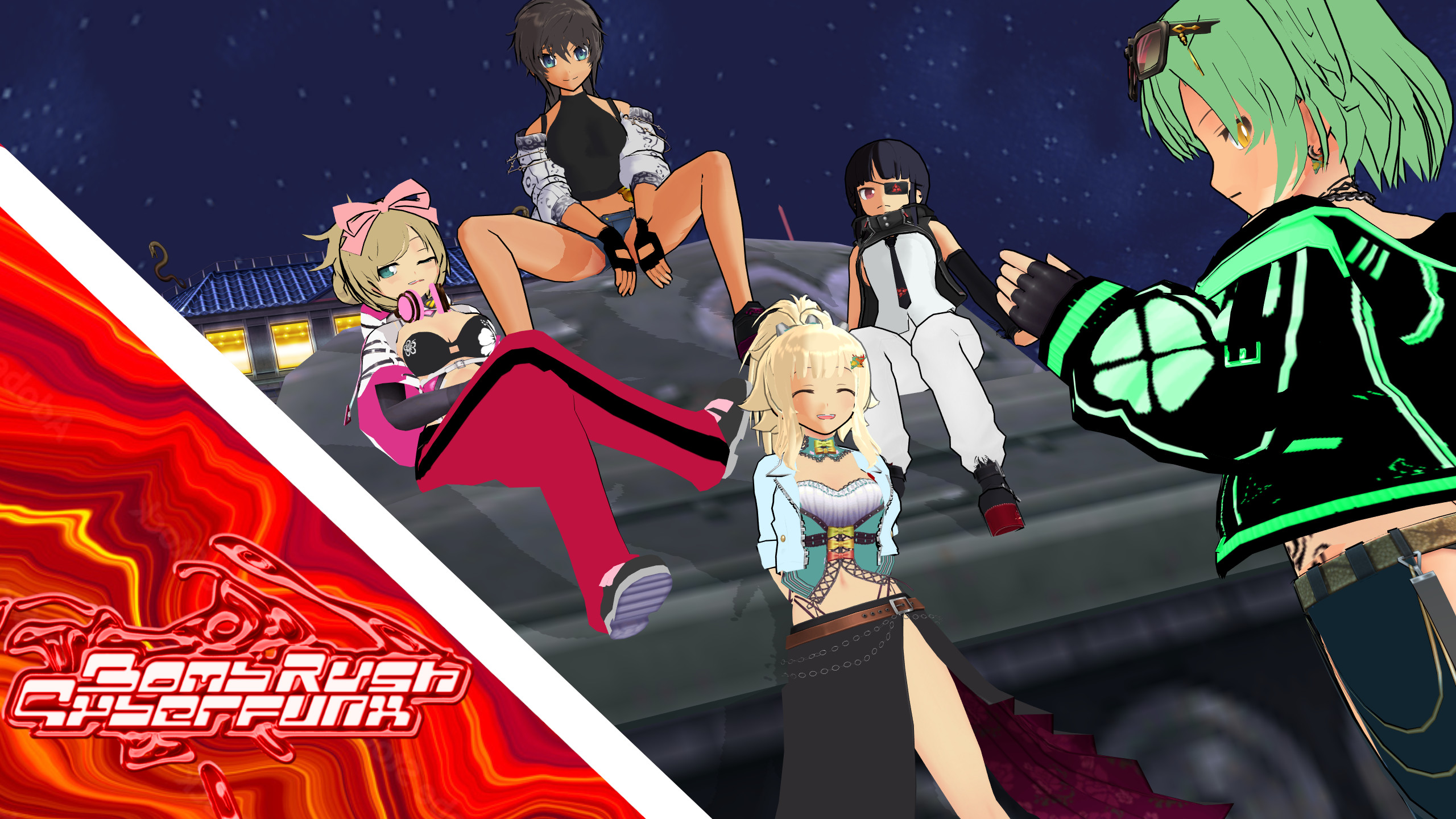 Crimson squad pack (Senran kagura) Mod for Bomb Rush Cyberfunk | BRC Mods