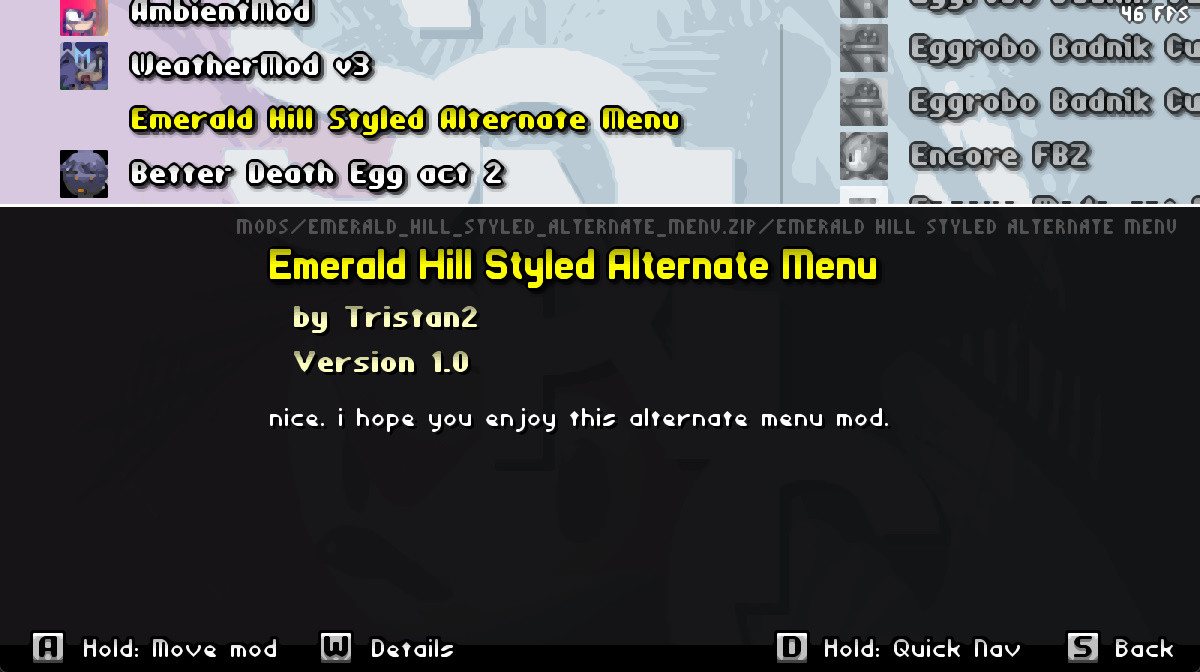 Emerald Hill Styled Alternate Menu Mod for Sonic 3 A.I.R. | S3AIR Mods