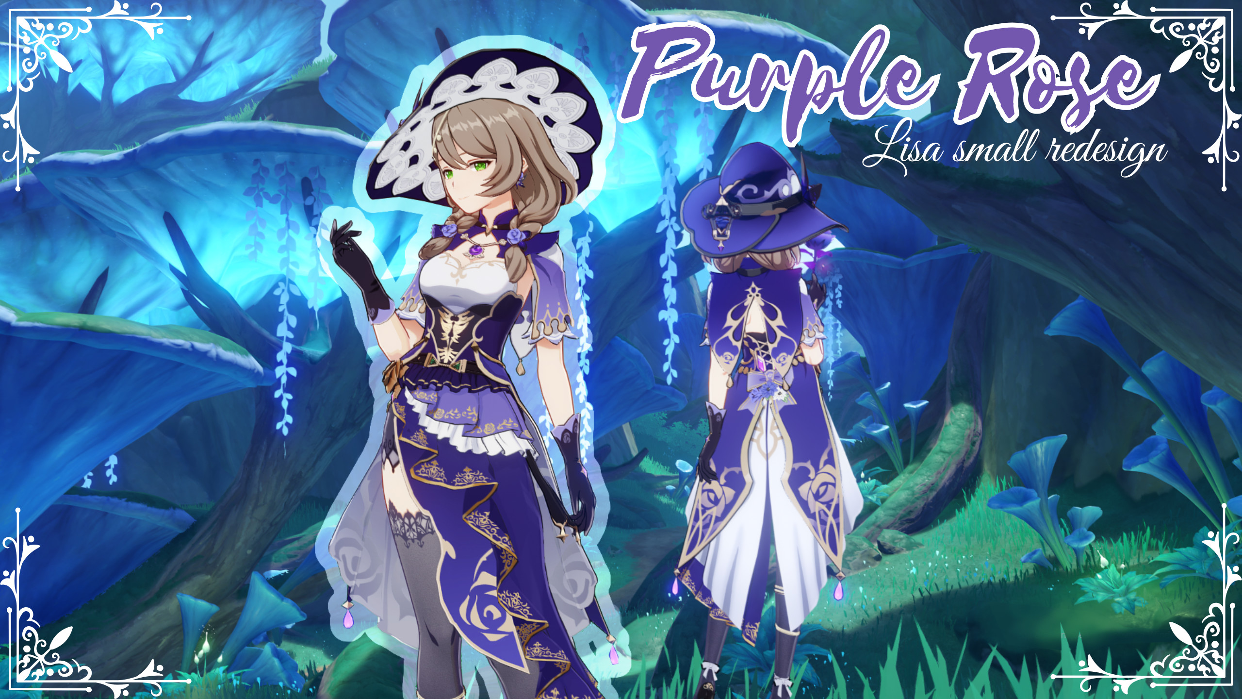 Purple Rose Lisa - small redesign Mod for Genshin Impact | GI Mods