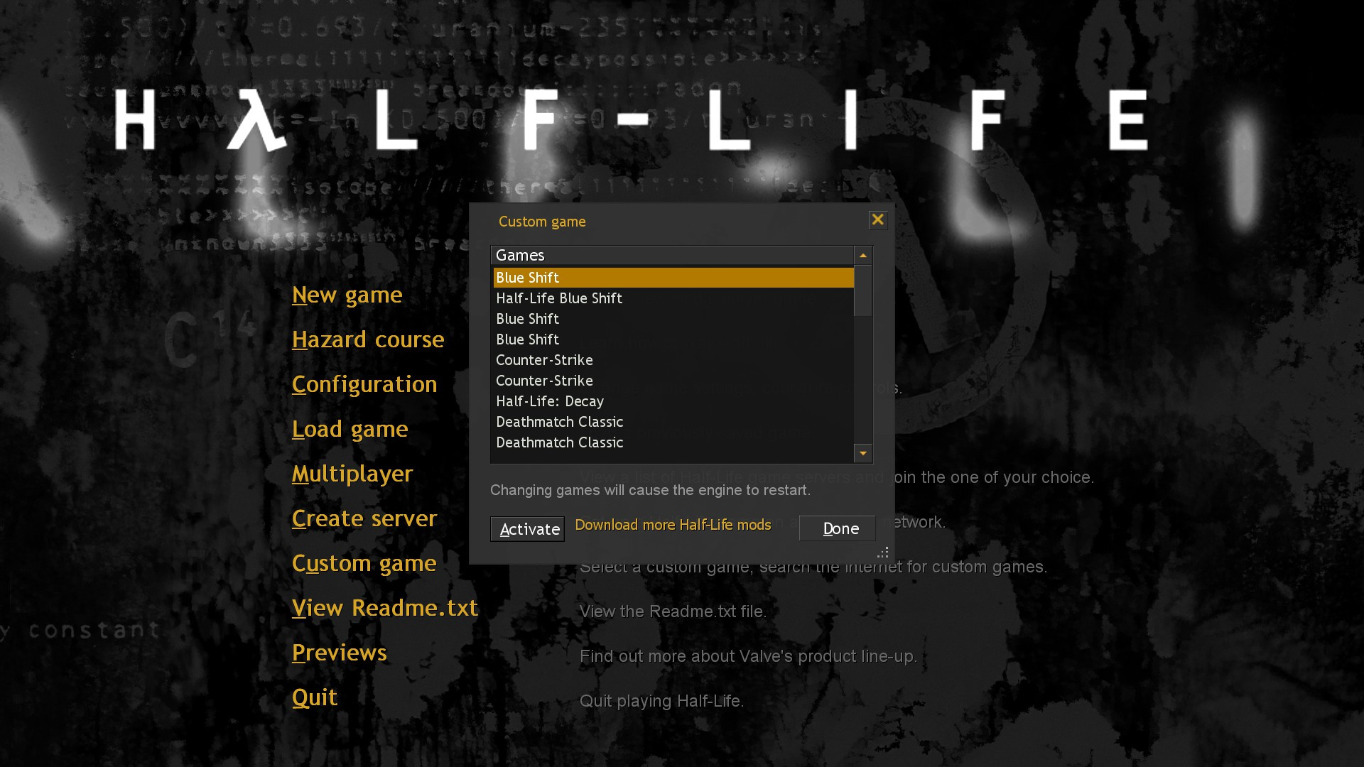 WON styled interface - Fully restored Mod for Half-Life | HL Mods