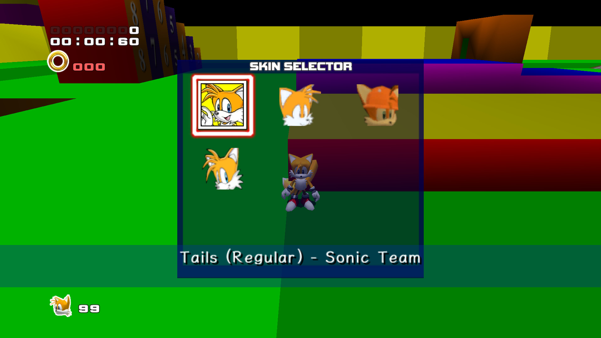 Skin selector pack for Tails Mod for Sonic Adventure 2 | SA2 Mods
