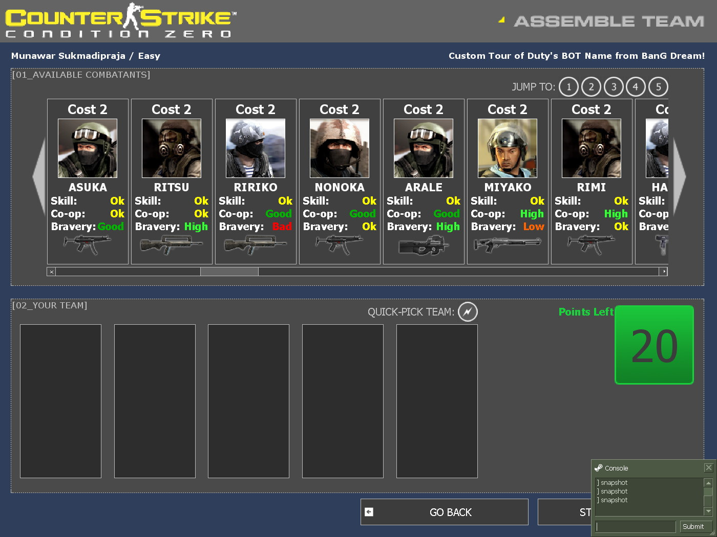 Custom Tour of Duty BOT Name from BanG Dream! Mod for Counter-Strike ...