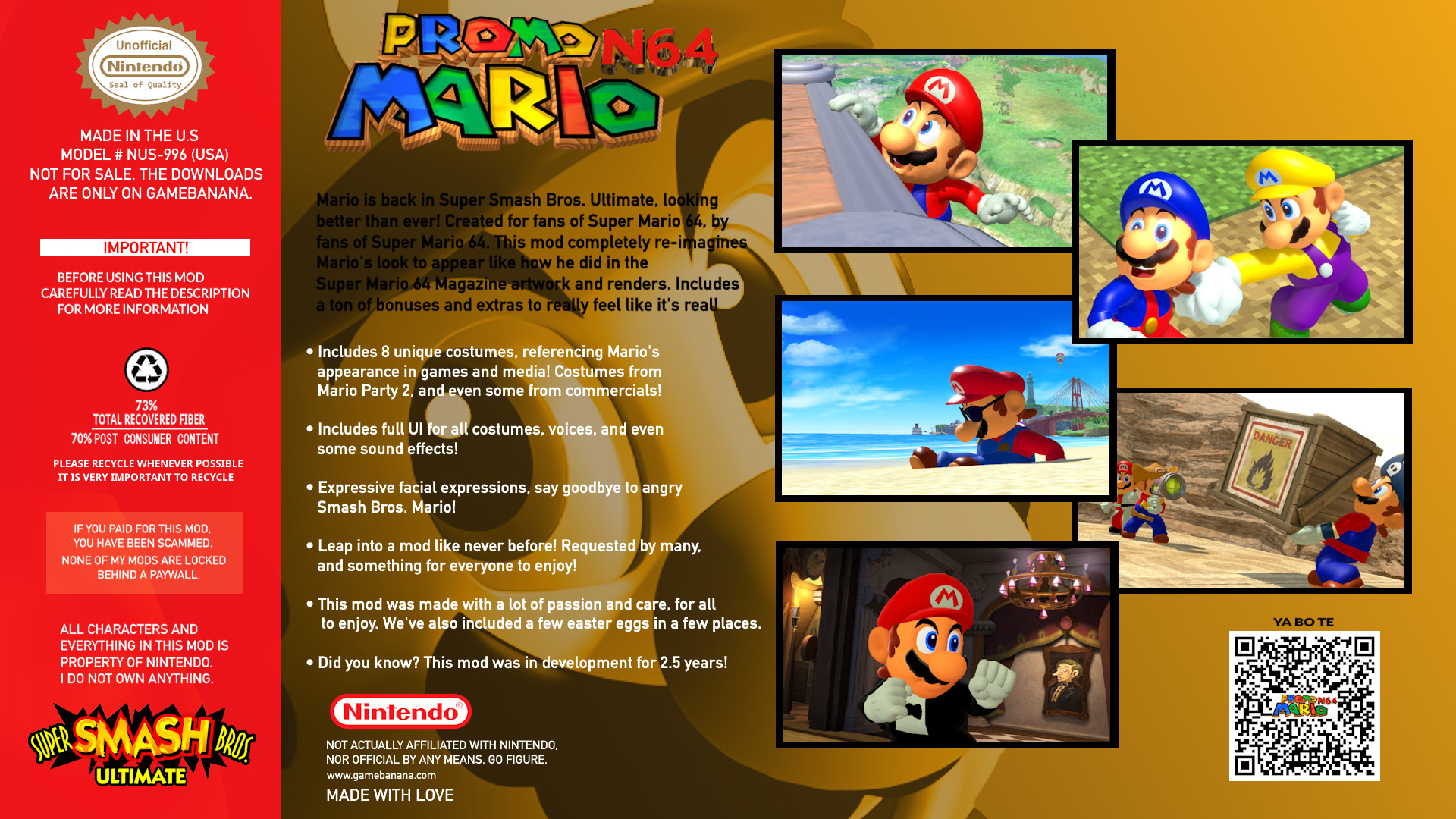 N64 Promo Mario Mod for Super Smash Bros. Ultimate | SSBU Mods