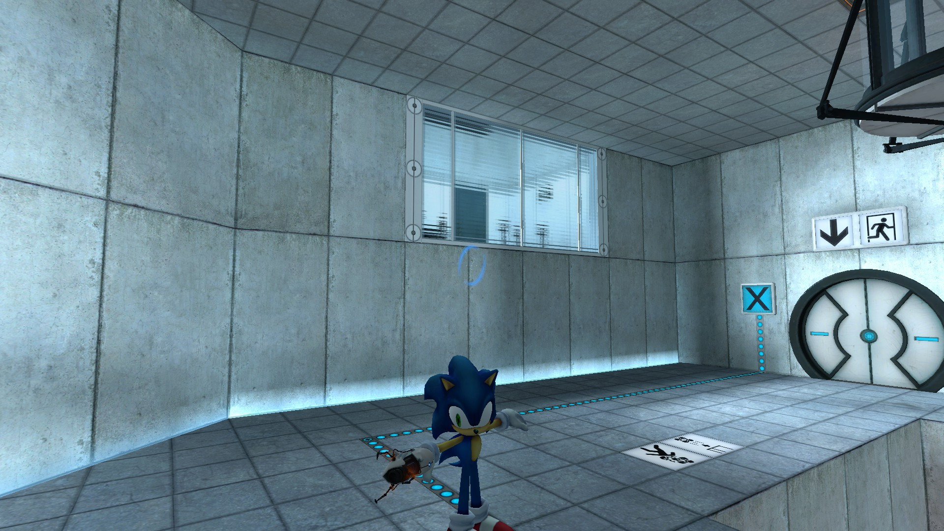 Sonic Over Chell (T-Pose Edition) Mod for Portal | PRTL Mods
