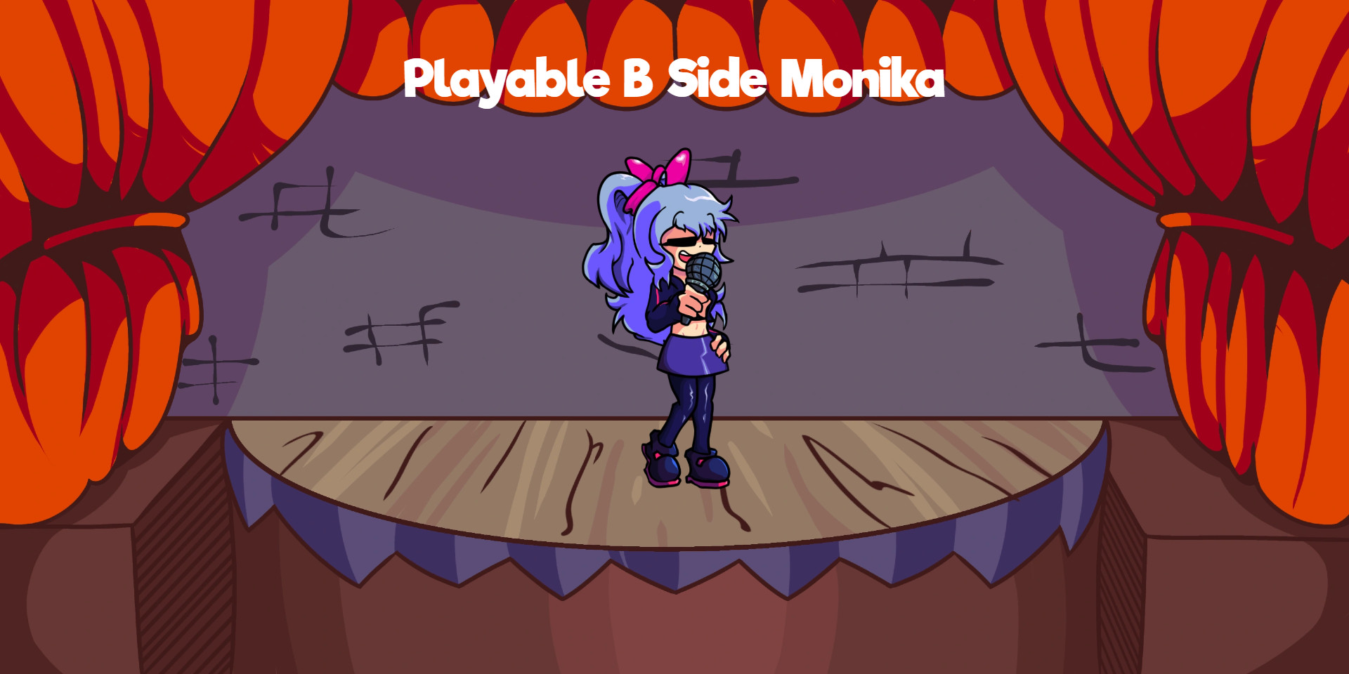 Playable Rebooted B Sides Monika Mod for Friday Night Funkin' | FNF Mods