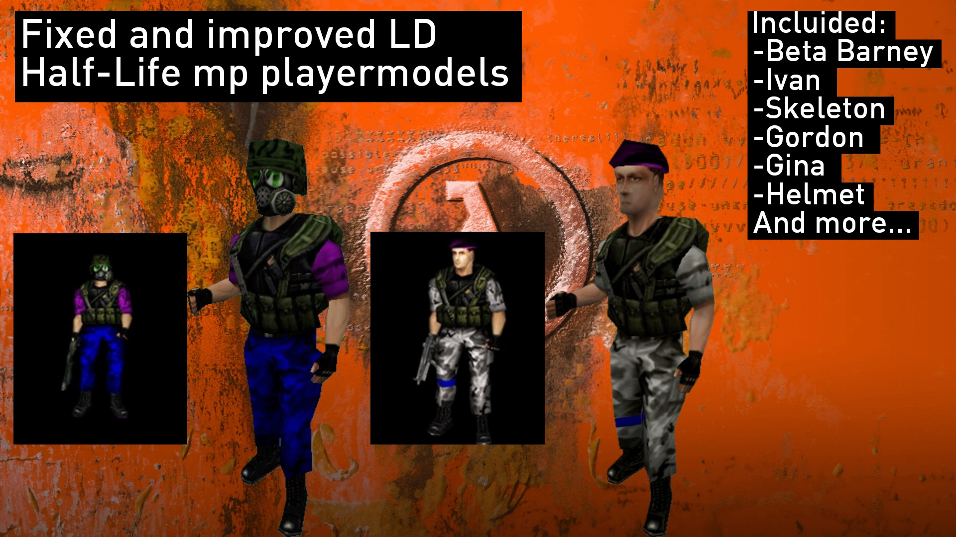 Ultimate HL & Expansions Low Def Models Fix Mod for Half-Life | HL Mods