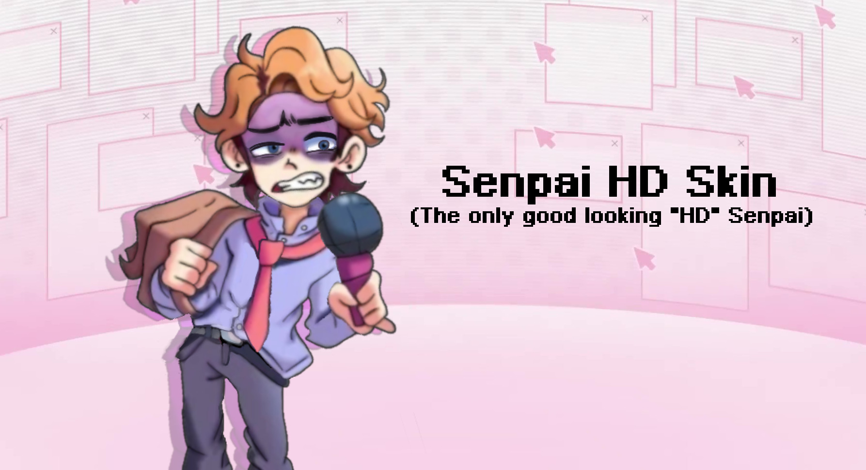 Senpai HD Revamp Skin! Mod for Friday Night Funkin' | FNF Mods