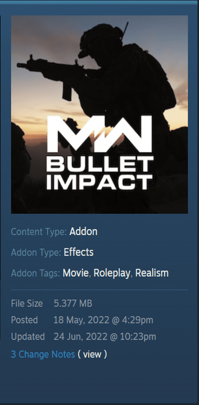 MW 2019 Bullet Impact Sounds Mod for Garry's Mod | GMod Mods