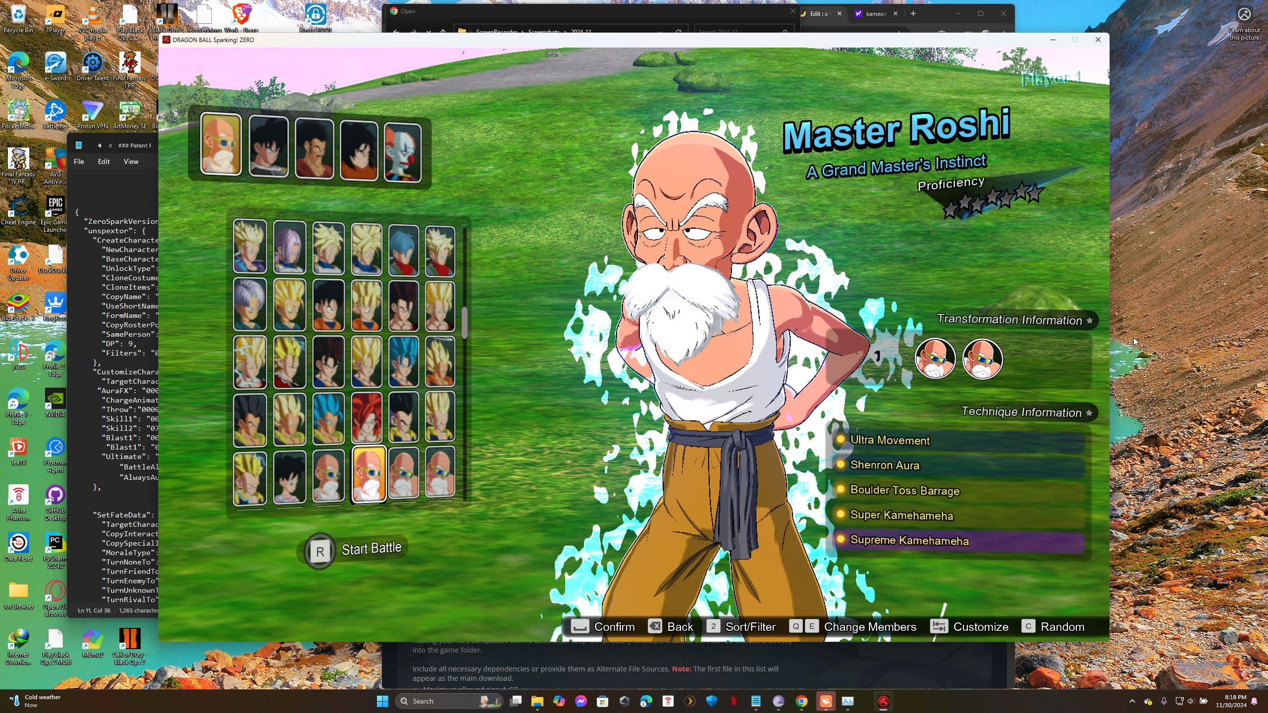 a Grand masters instinct for skinny roshi [DP 15] Mod for Dragon Ball ...