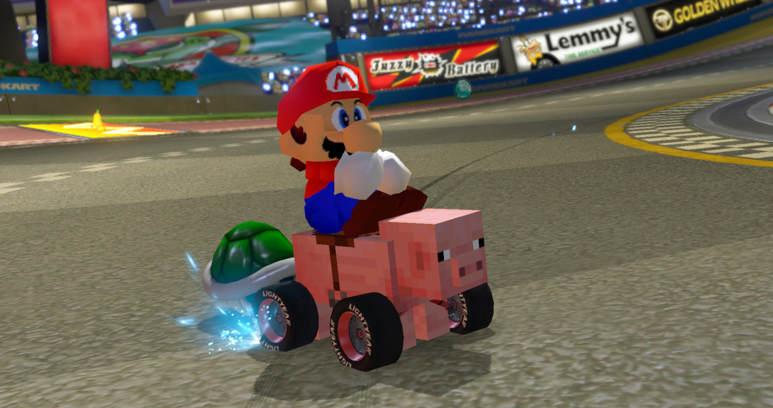 Minecraft Pig Mod for Mario Kart 8 | MK8 Mods