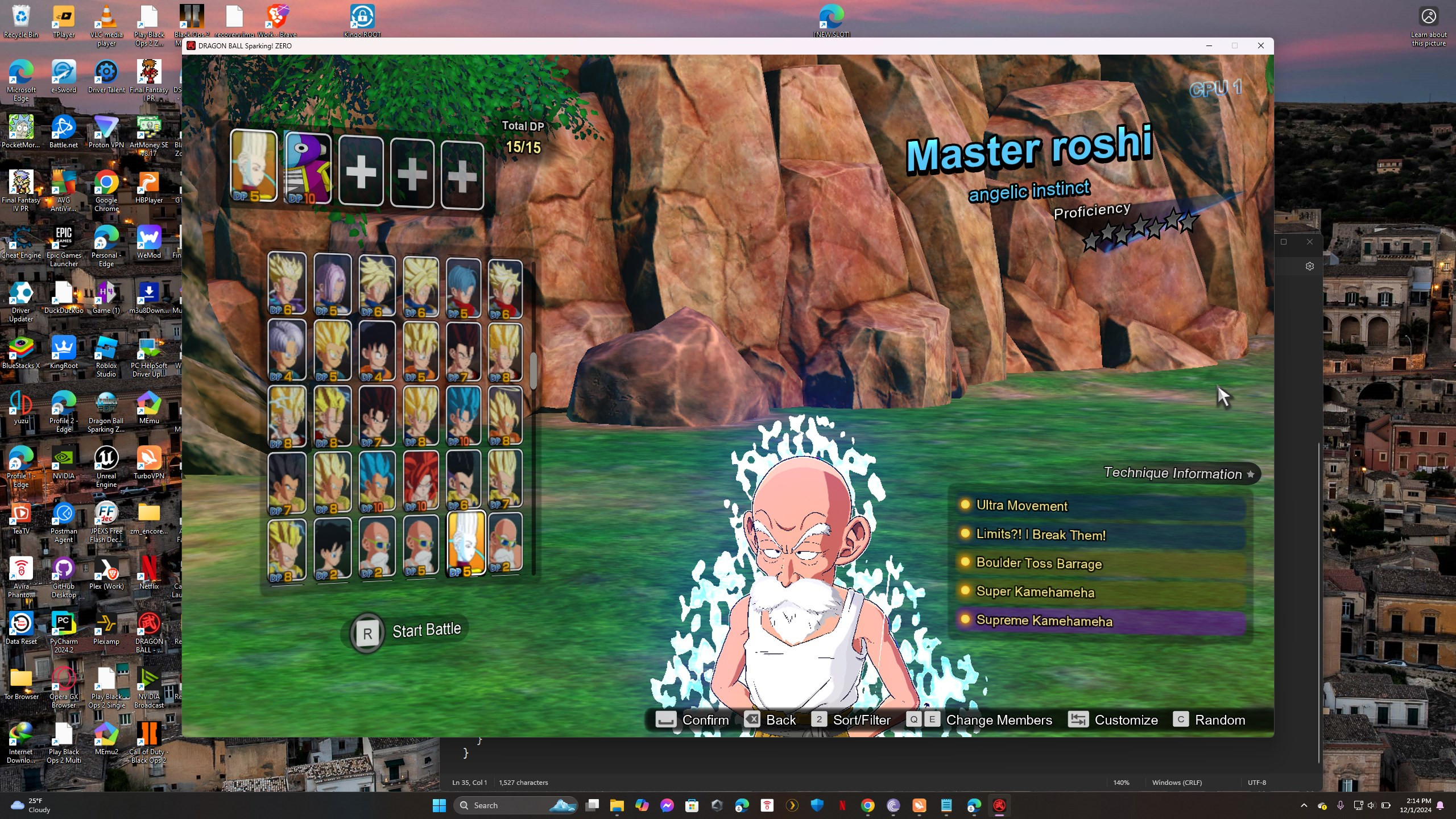 Whis_sauto_dodge_roshivoice_roshi_moveset Mod for Dragon Ball: Sparking ...