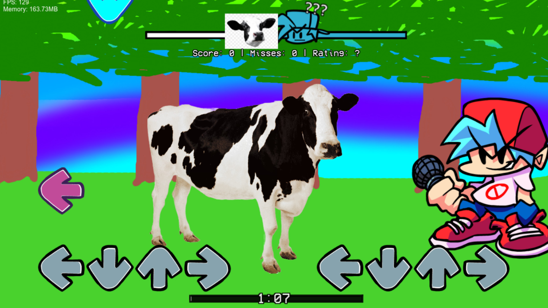 FNF' vs a random cow [Small Update] Mod for Friday Night Funkin' | FNF Mods