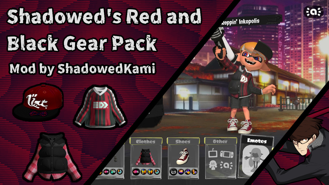 Shadowed's Red/Black Gear Pack Mod for Splatoon 3 | Splatoon 3 Mods