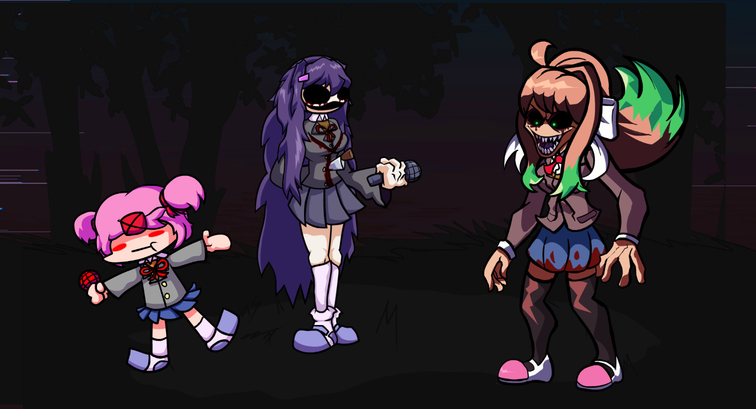Monika.exe Omnipresent Onichi Mix Mod for Friday Night Funkin' | FNF Mods