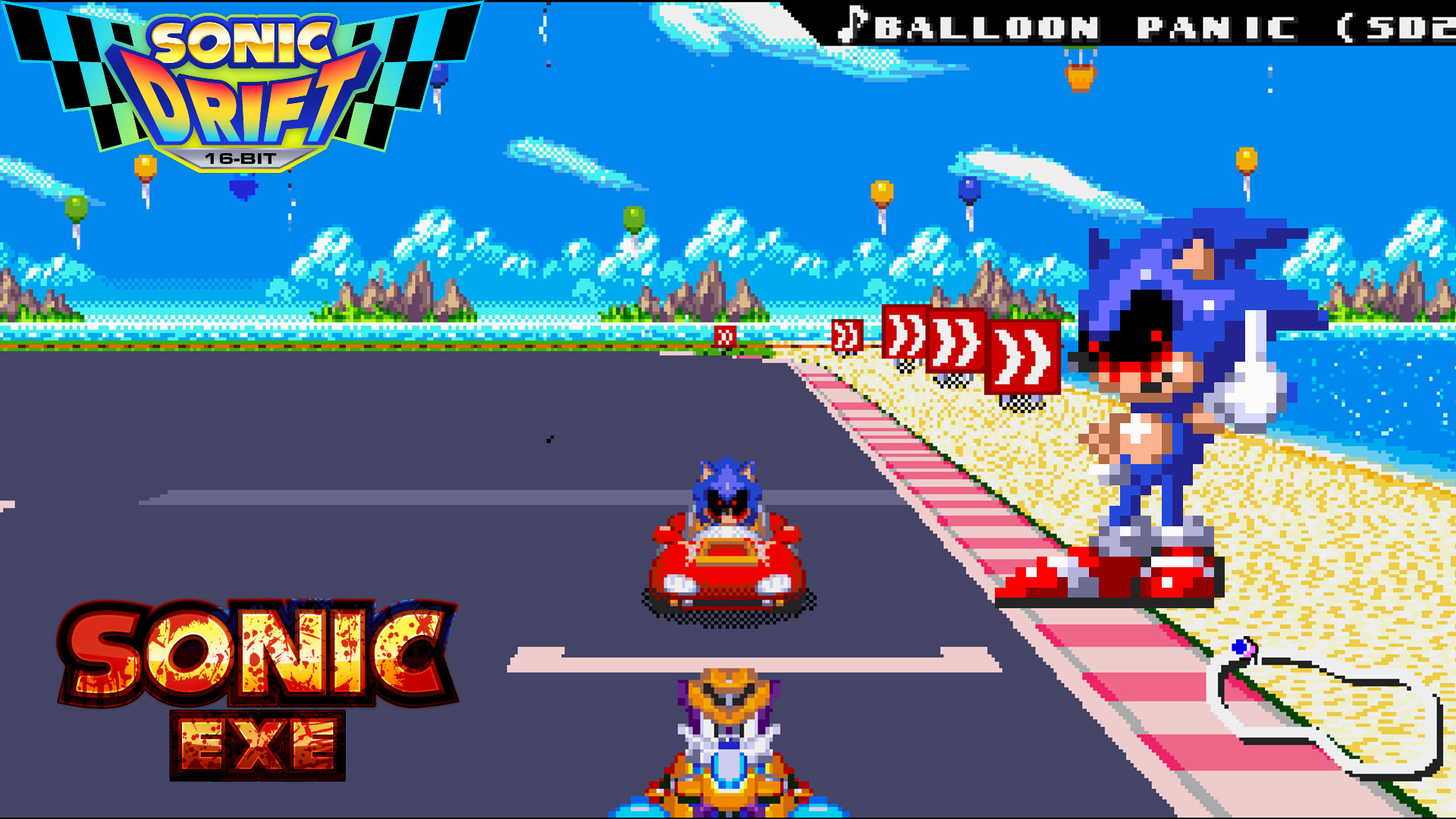 [SENSITIVE CONTENT] Sonic.EXE Mod for Sonic Drift 16-bit | SD16-bit Mods