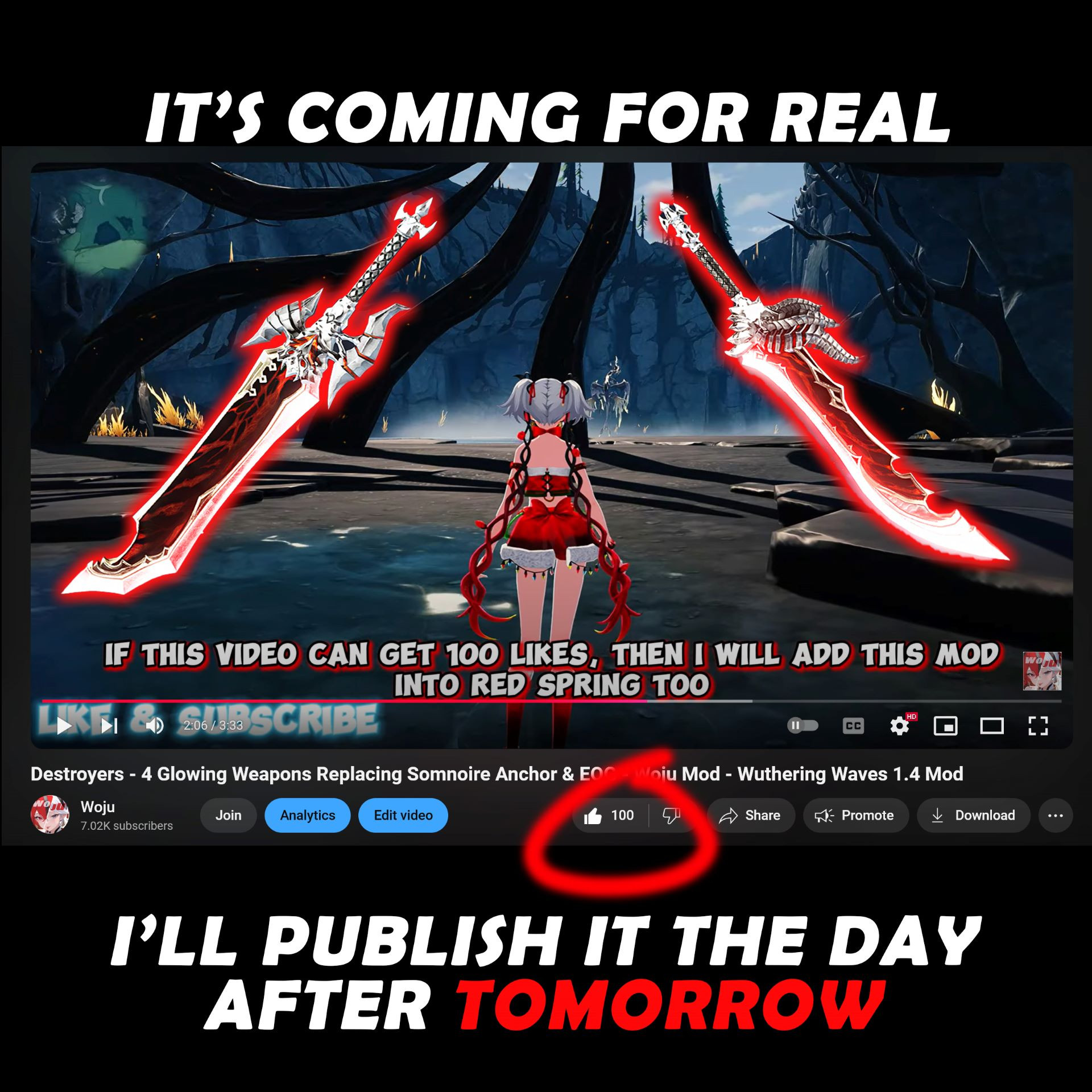 Woju - Glowing Destroyer Replacing Red Spring Mod for Wuthering Waves ...