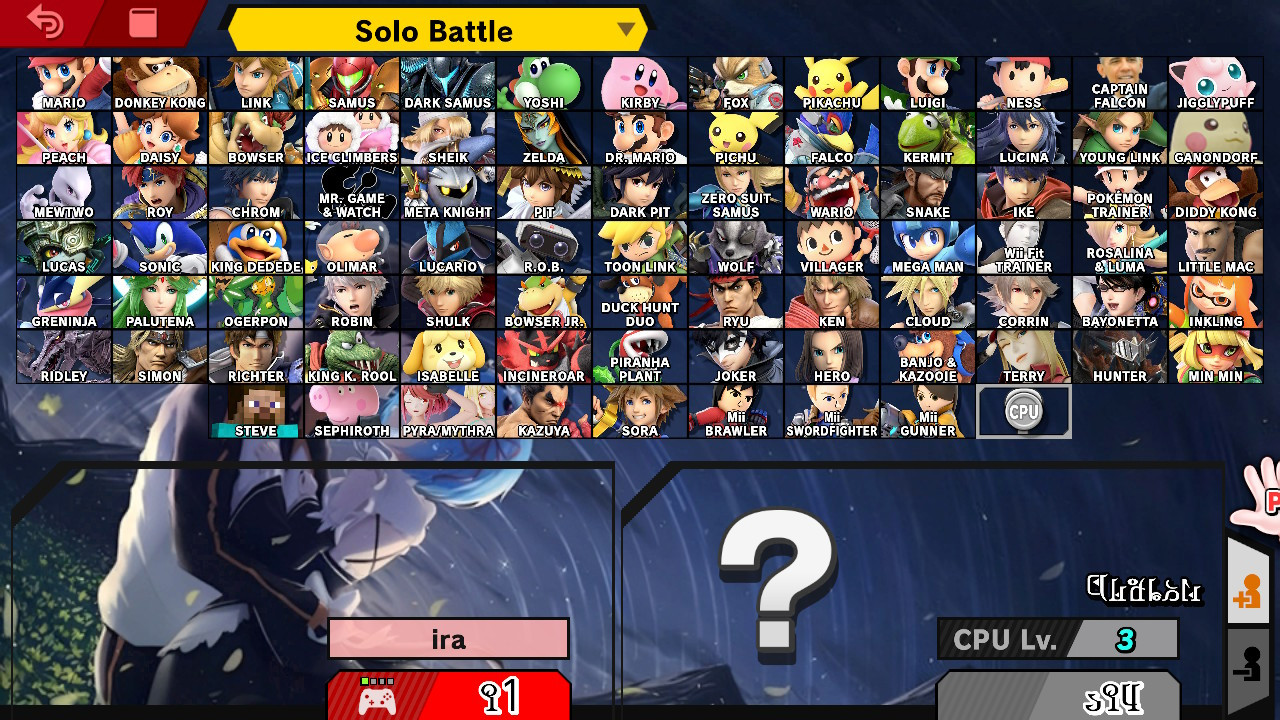 Re:Zero CSS Mod for Super Smash Bros. Ultimate | SSBU Mods
