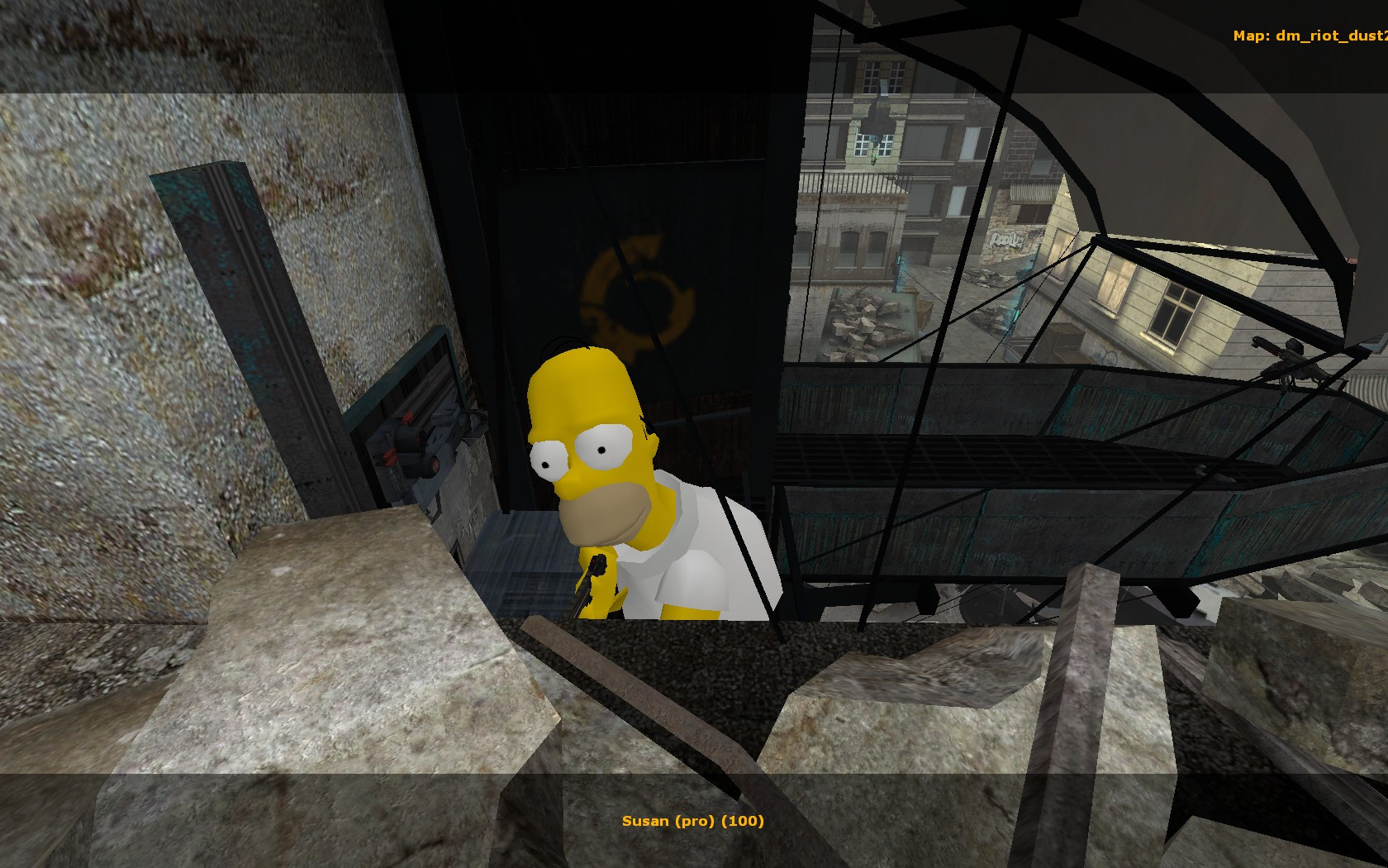 Homer simpson over metro police cop Mod for Half-Life 2: Deathmatch ...