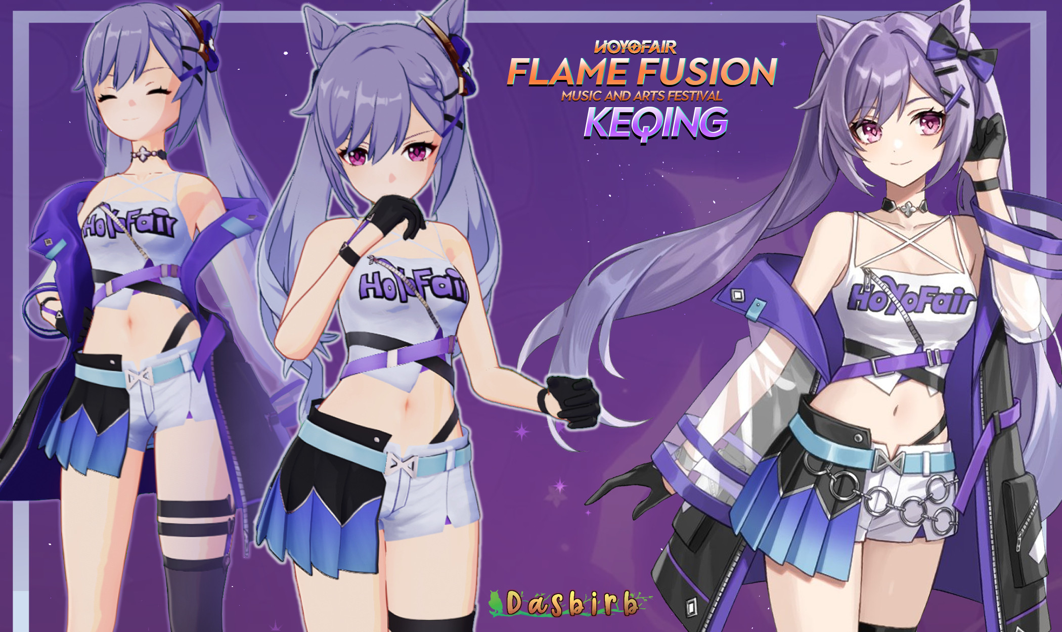 Hoyofair Flame Fusion Keqing Mod for Genshin Impact | GI Mods