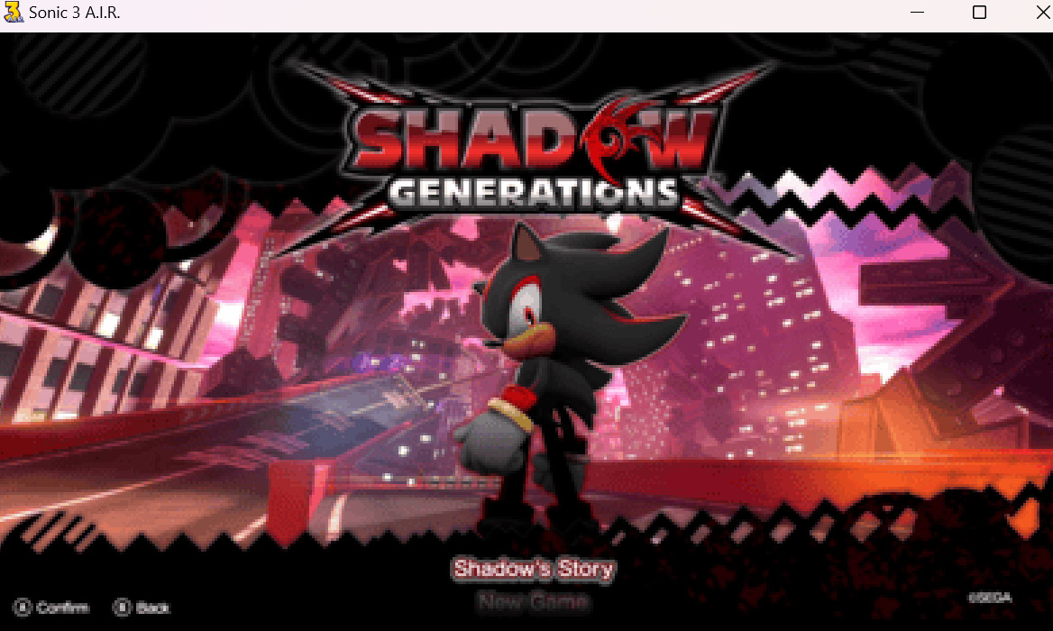 SHADOW GENERATIONS Title Screen Mod for Sonic 3 A.I.R. | S3AIR Mods