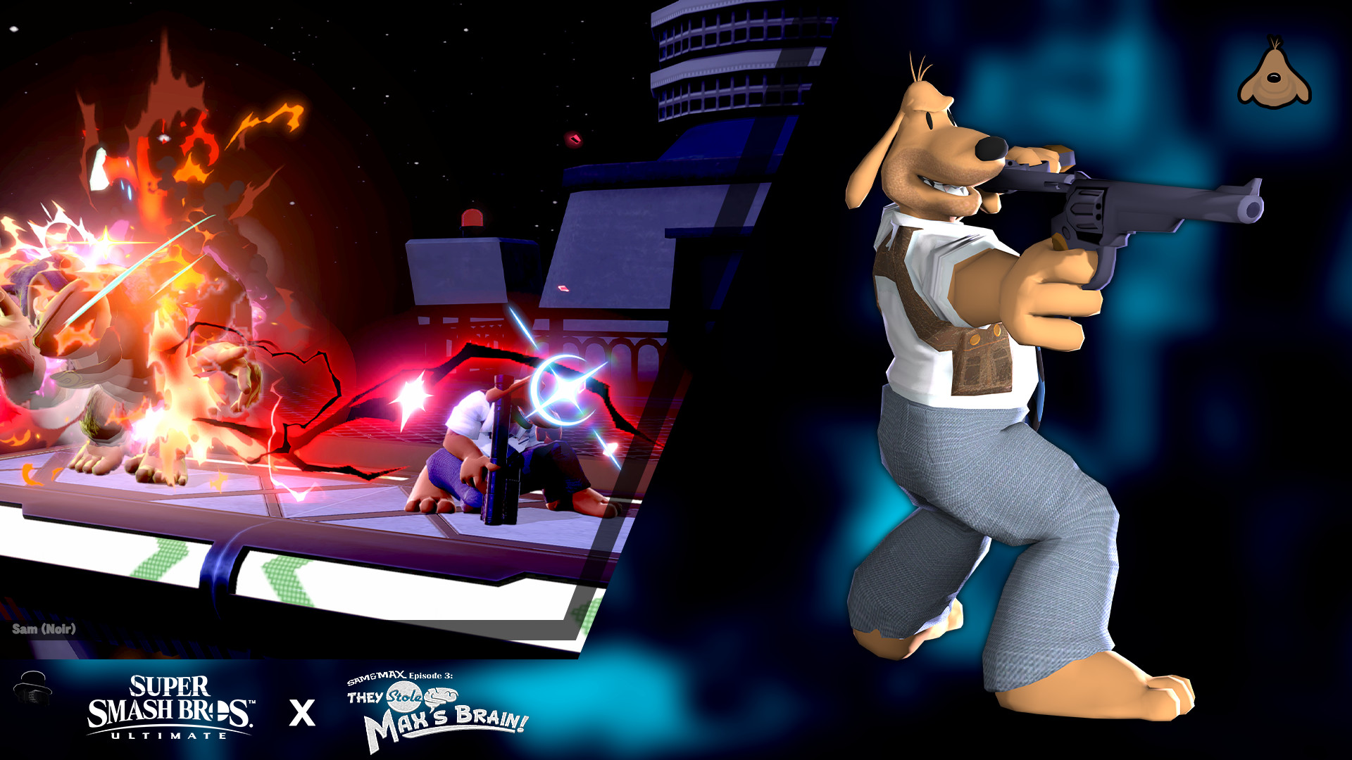 Sam (Noir) [Sam & Max: The Devil's Playhouse] Mod for Super Smash Bros ...