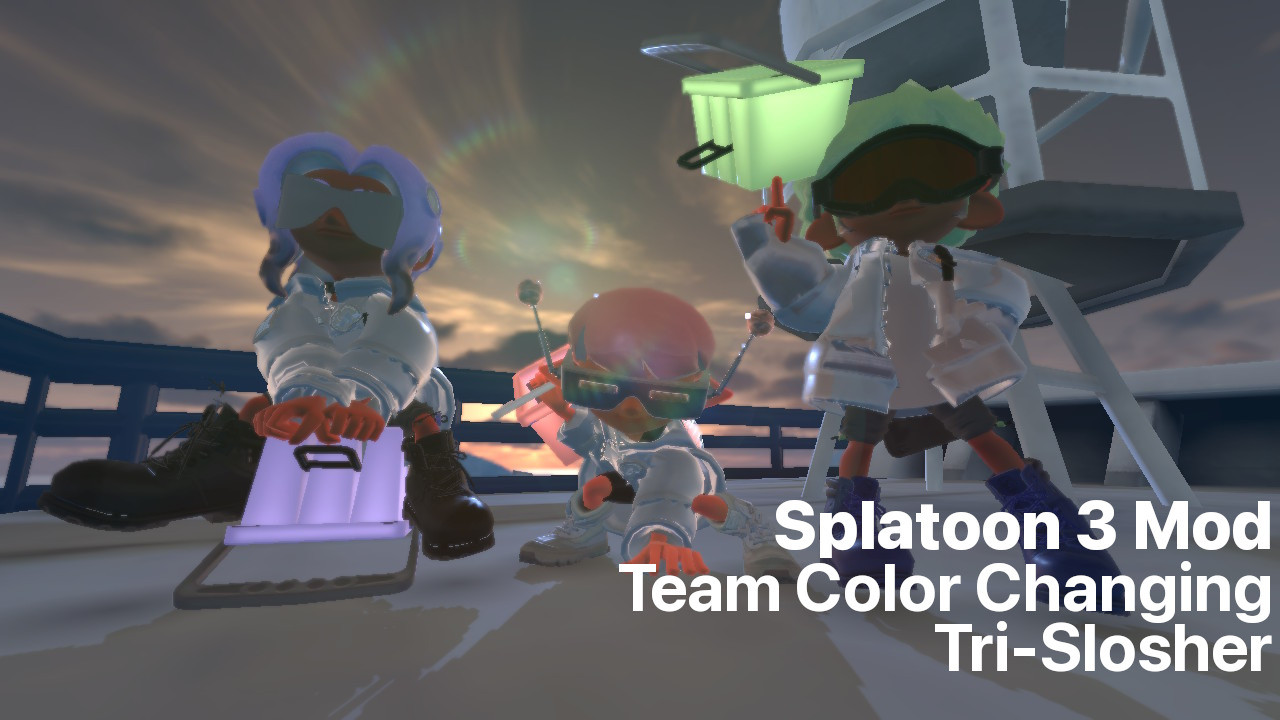 Team Color Changing Tri-Slosher Mod for Splatoon 3 | Splatoon 3 Mods