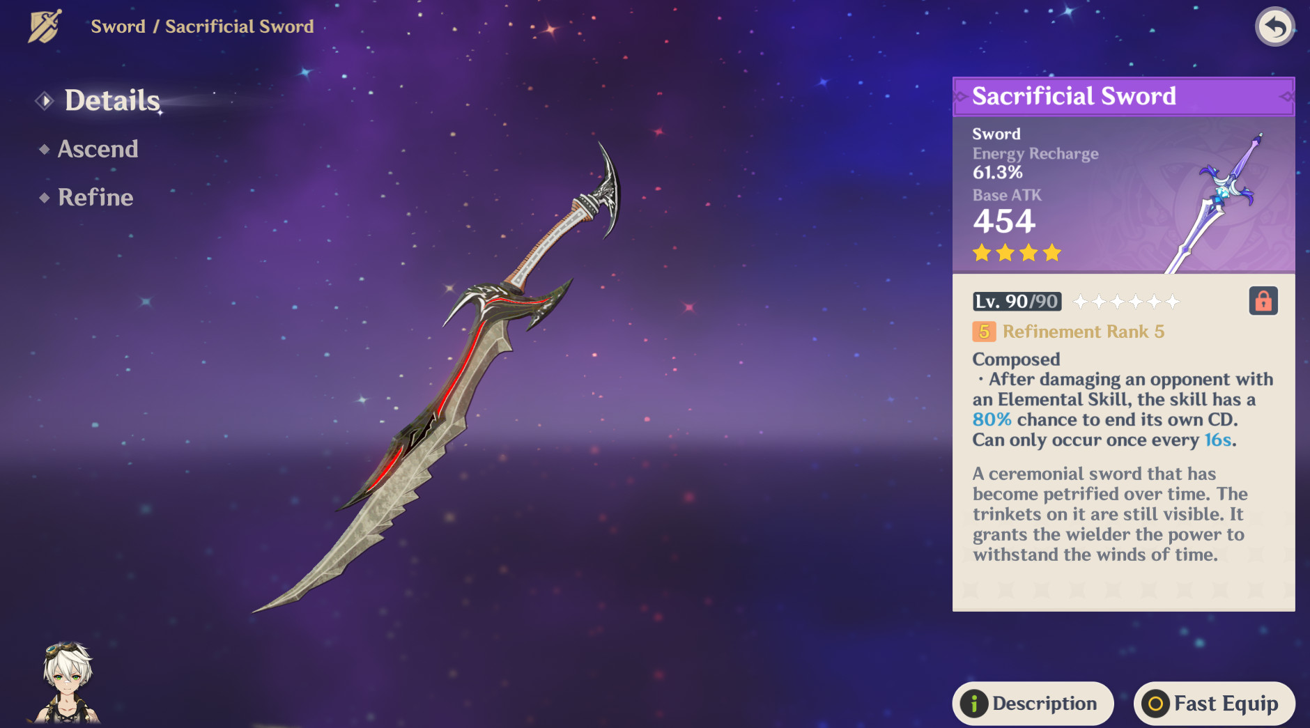Daedric Sword over Sacrificial Sword Mod for Genshin Impact | GI Mods