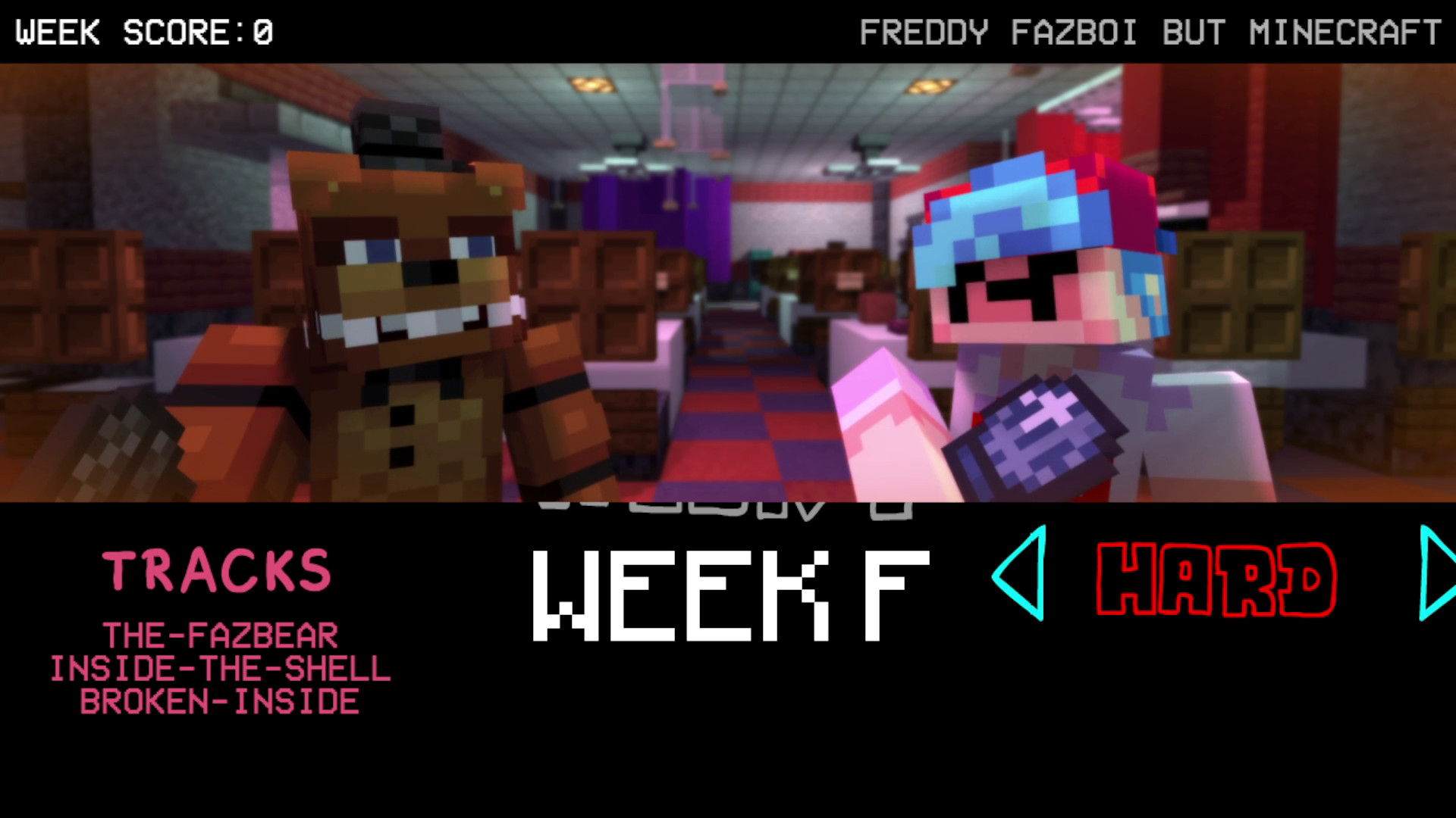 VS. FNAF 1 Week F Minecraft Mix Mod for Friday Night Funkin' | FNF Mods