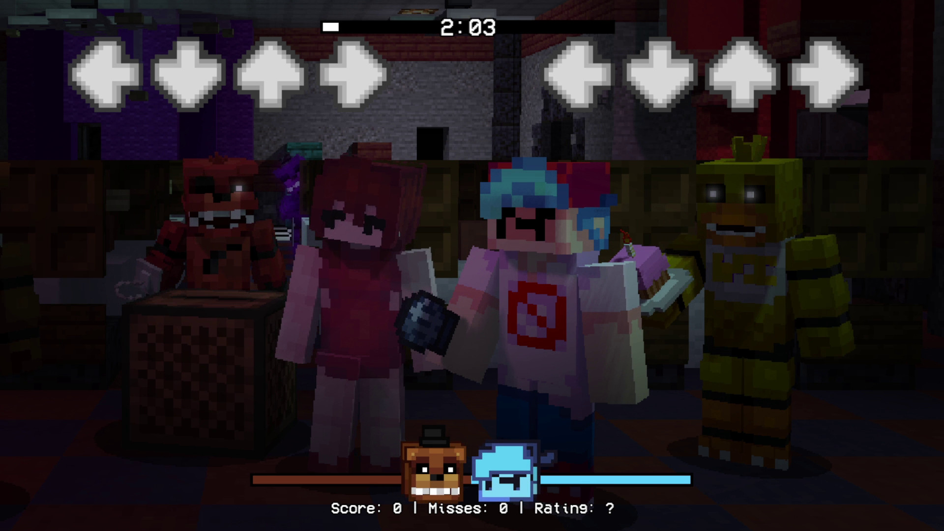 VS. FNAF 1 Week F Minecraft Mix Mod for Friday Night Funkin' | FNF Mods
