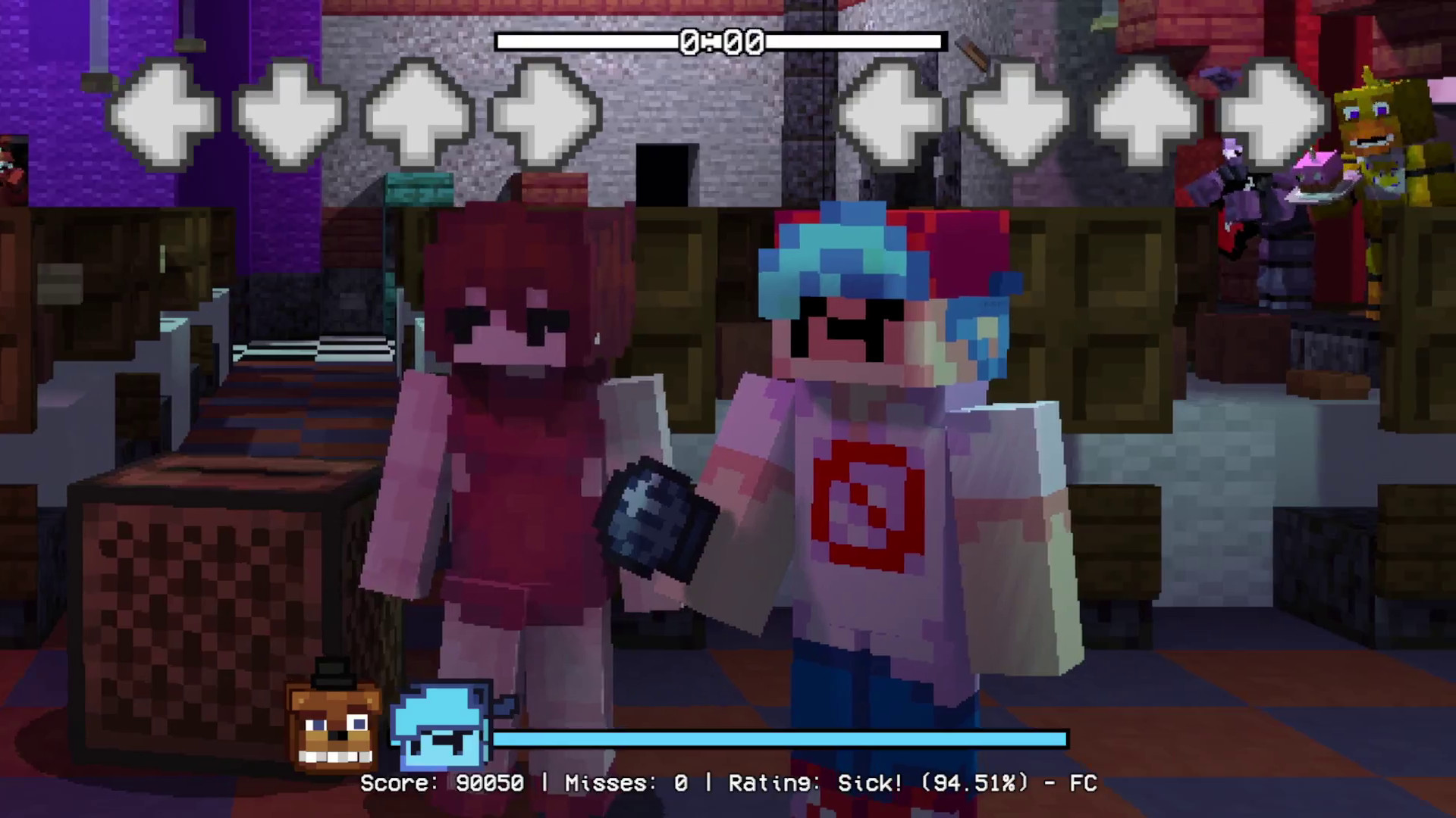 VS. FNAF 1 Week F Minecraft Mix Mod for Friday Night Funkin' | FNF Mods