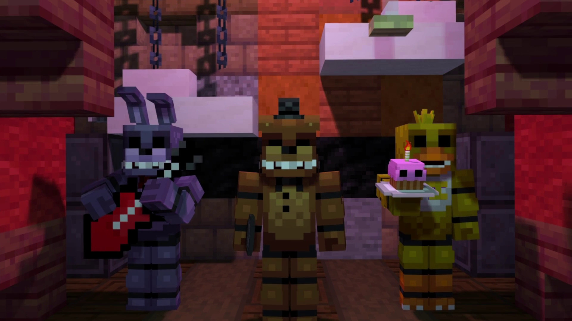 VS. FNAF 1 Week F Minecraft Mix Mod for Friday Night Funkin' | FNF Mods