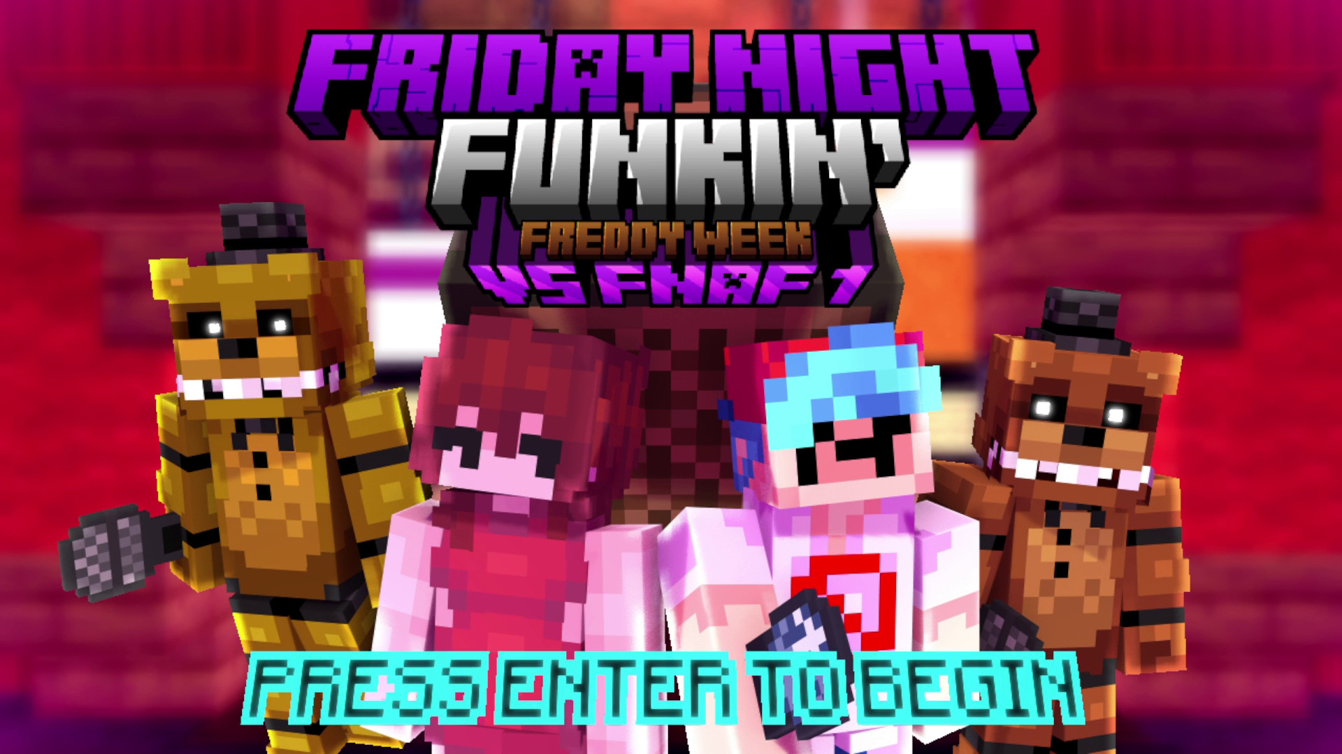 VS. FNAF 1 Week F Minecraft Mix Mod for Friday Night Funkin' | FNF Mods