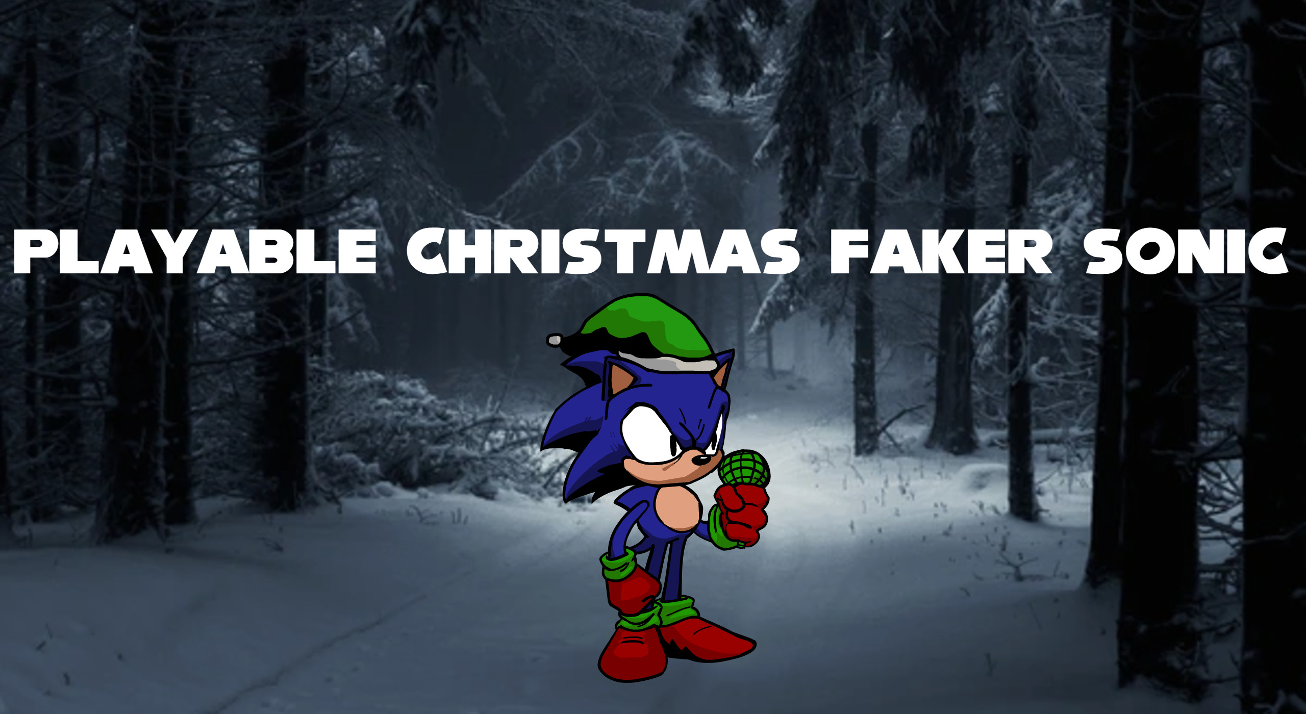 Playable Christmas Faker Sonic + FLA Mod for Friday Night Funkin' | FNF ...