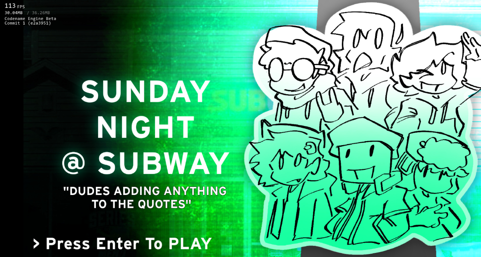 SUNDAY NIGHT @ SUBWAY (1.1 Hotfix) Mod for Friday Night Funkin' | FNF Mods